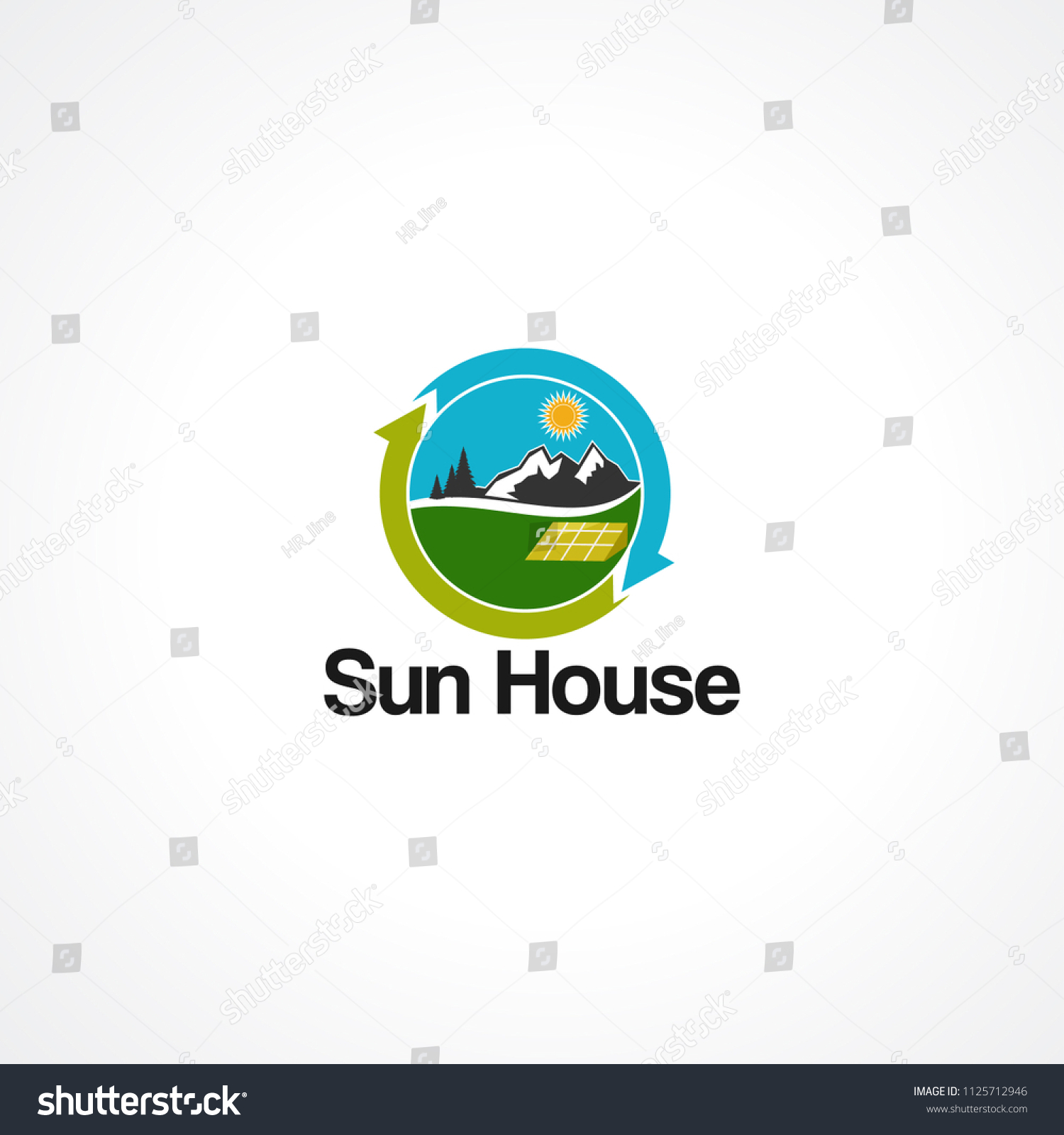 Sun House Logo Vector Icon Element Stock Vector (Royalty Free) 1125712946
