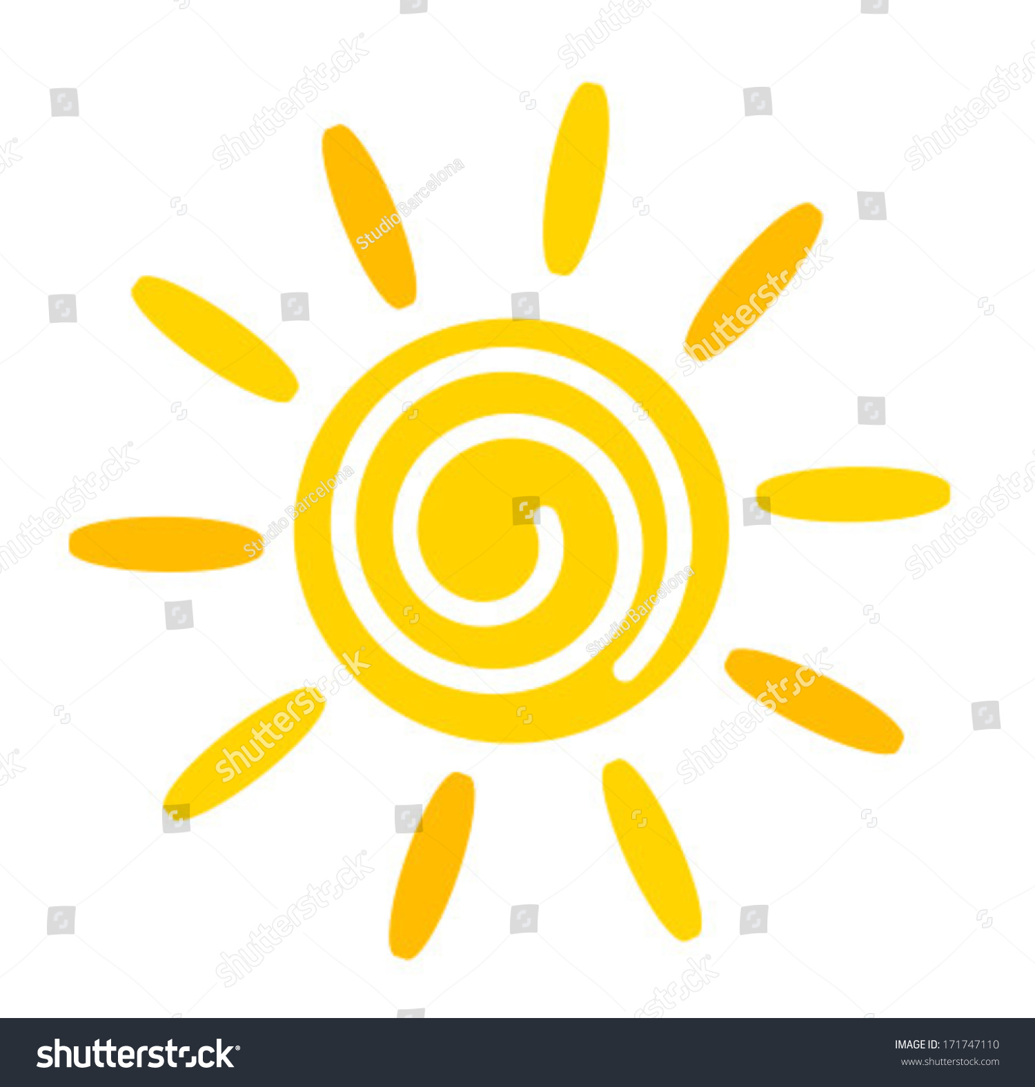 Sun Icon Stock Vector (Royalty Free) 171747110 - Shutterstock