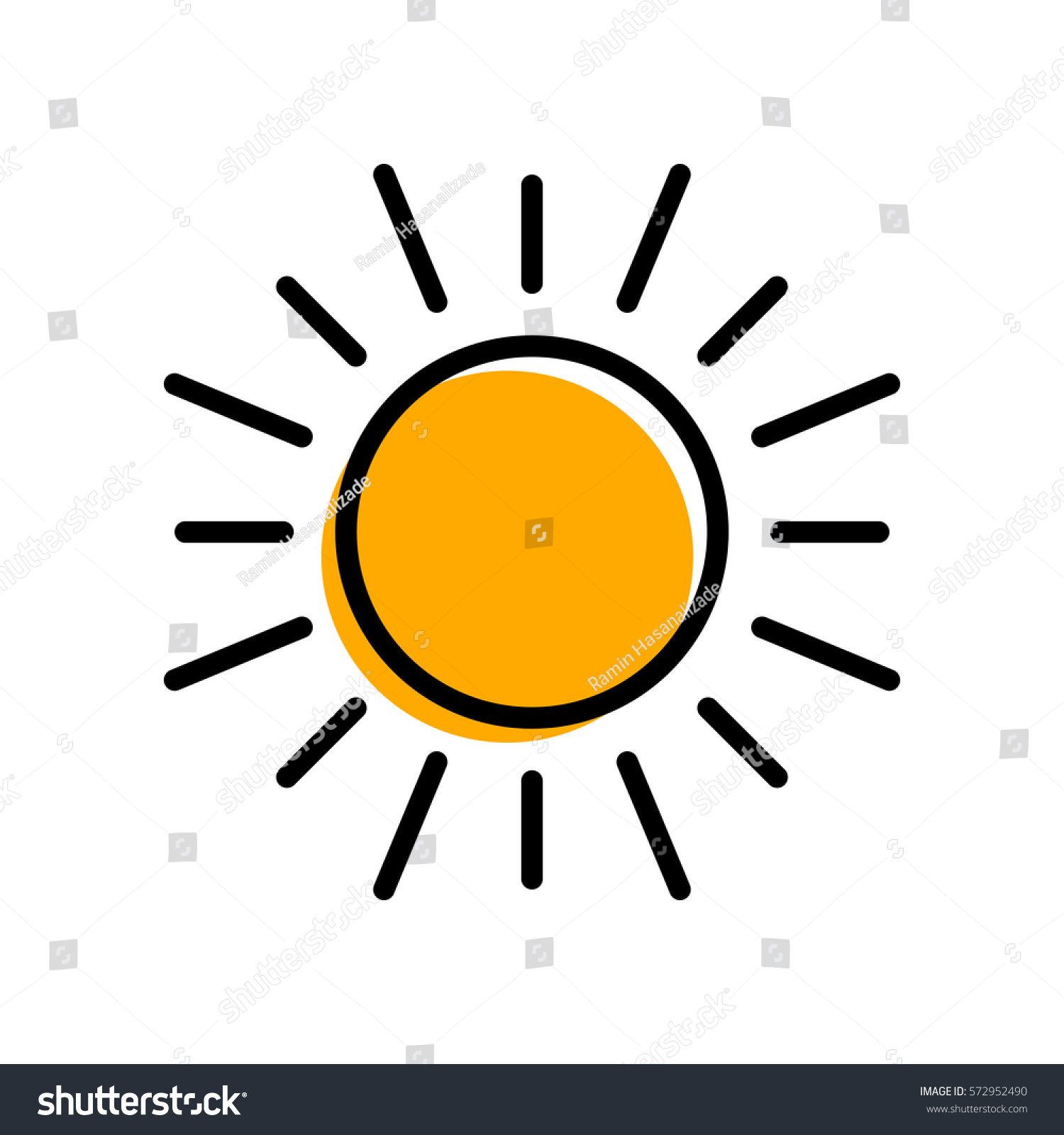Sun Icon Simple Vector Element Mobile Stock Vector (Royalty Free) 572952490