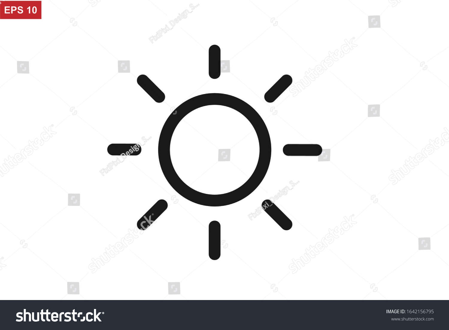 Sun Icon Vector Isolate On White Stock Vector (Royalty Free) 1642156795 ...
