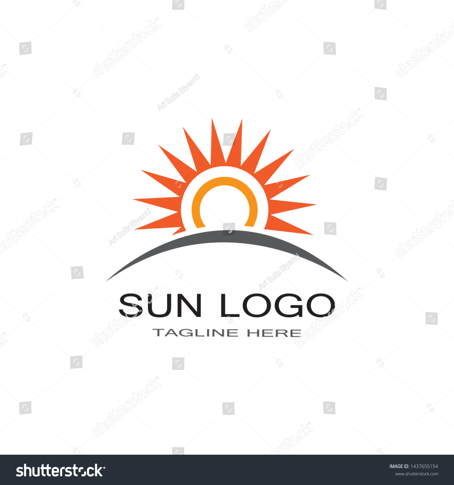 Sun Logo Design Template Vector Stock Vector (Royalty Free) 1437655154