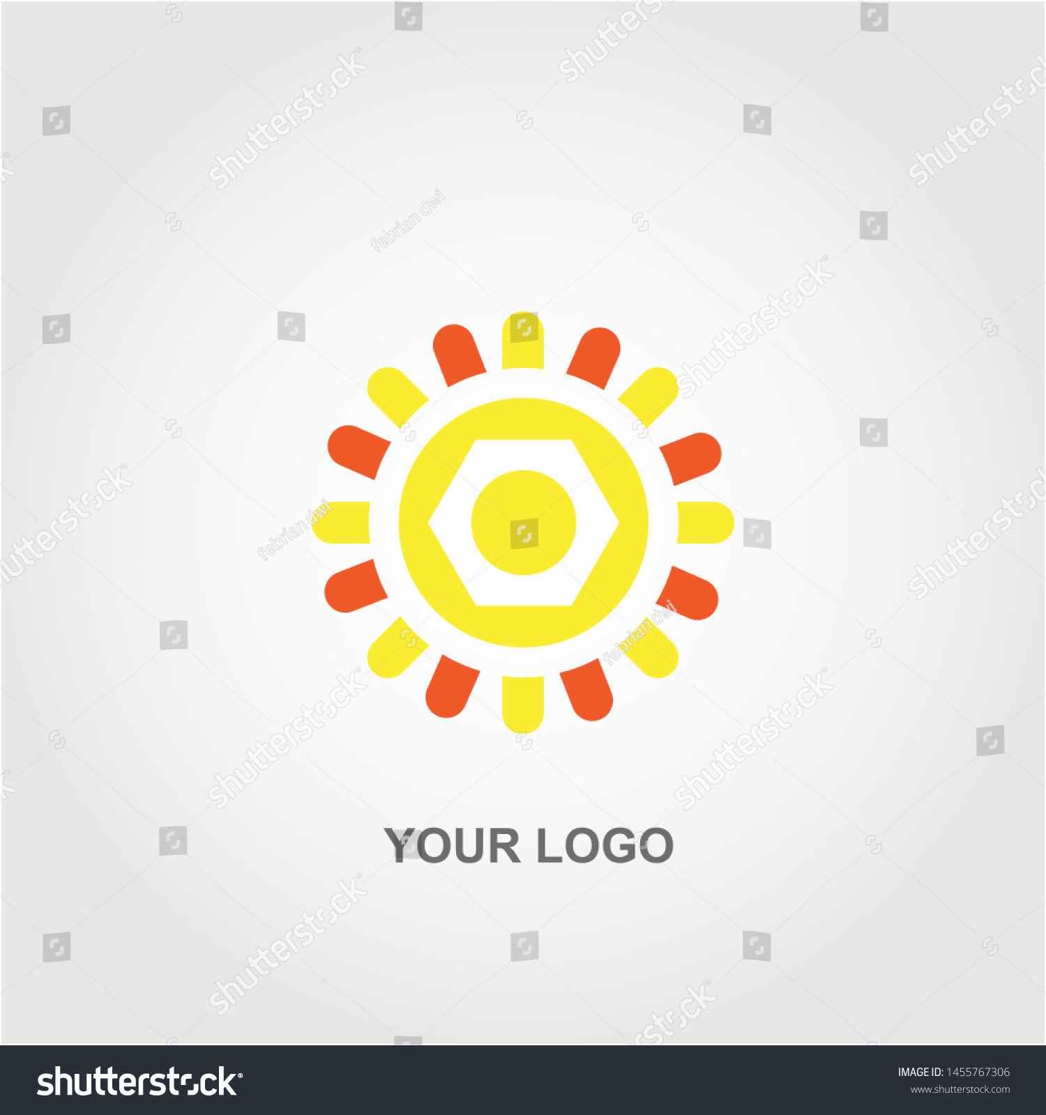Sun Logo Gradation Color Template Design Stock Vector (Royalty Free ...