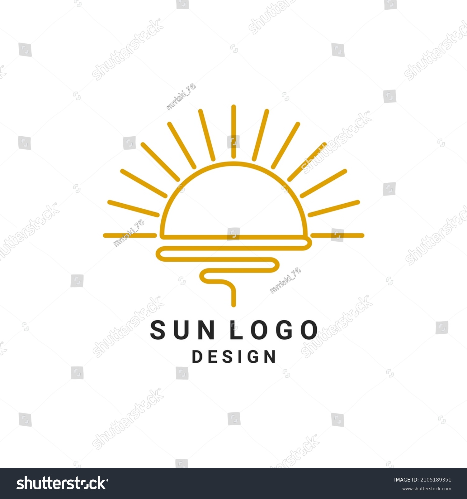 Sun Logo Lineart Vector Design Stock Vector (Royalty Free) 2105189351 ...