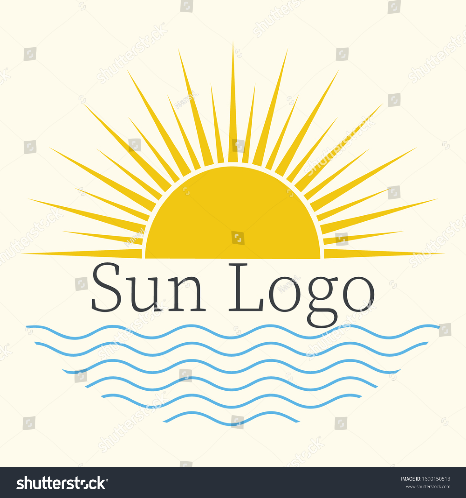 Sun Logo Vector Design Template: vetor stock (livre de direitos) 1690150513