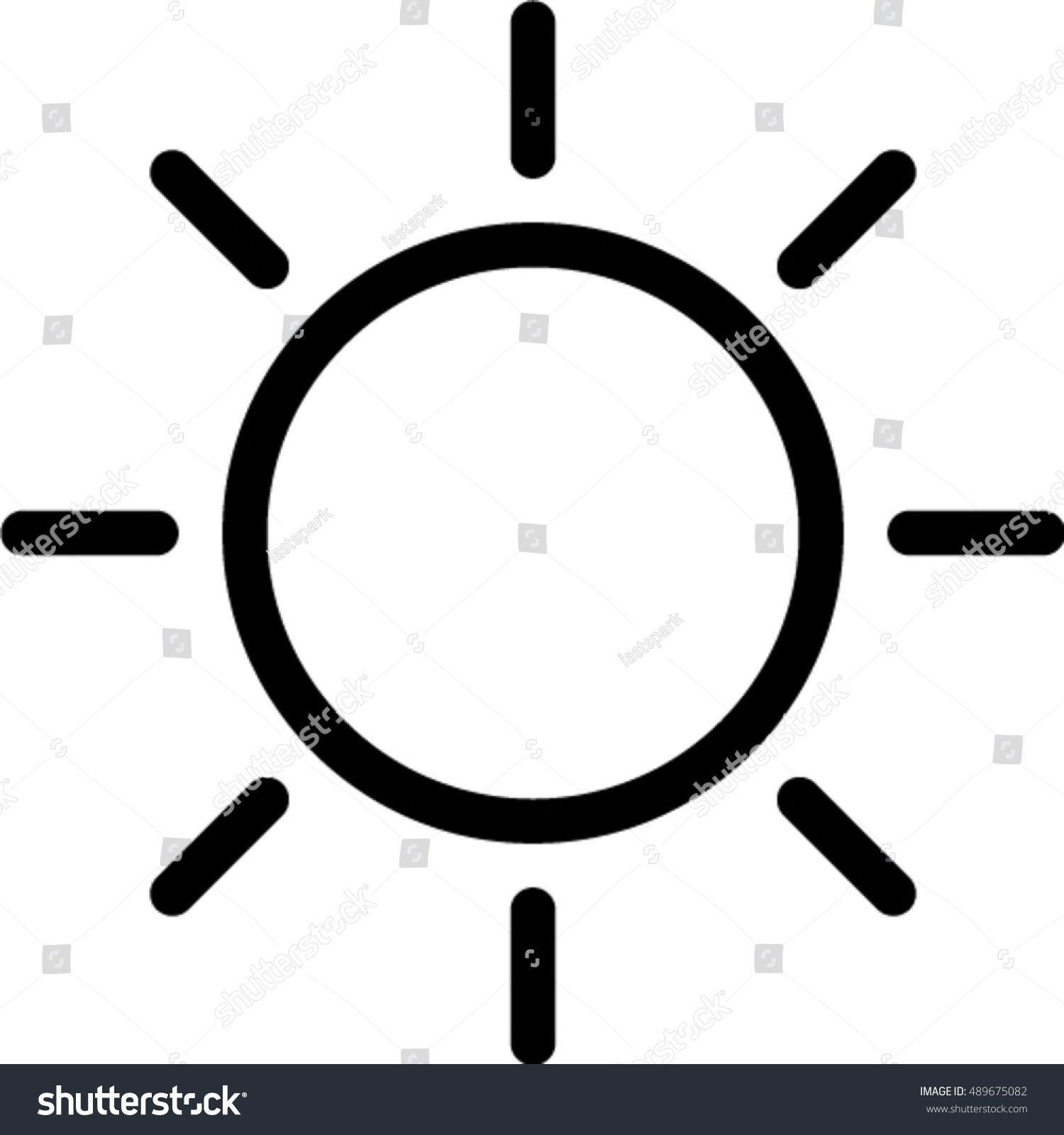 Sun Outline Icon Stock Vector (Royalty Free) 489675082 | Shutterstock
