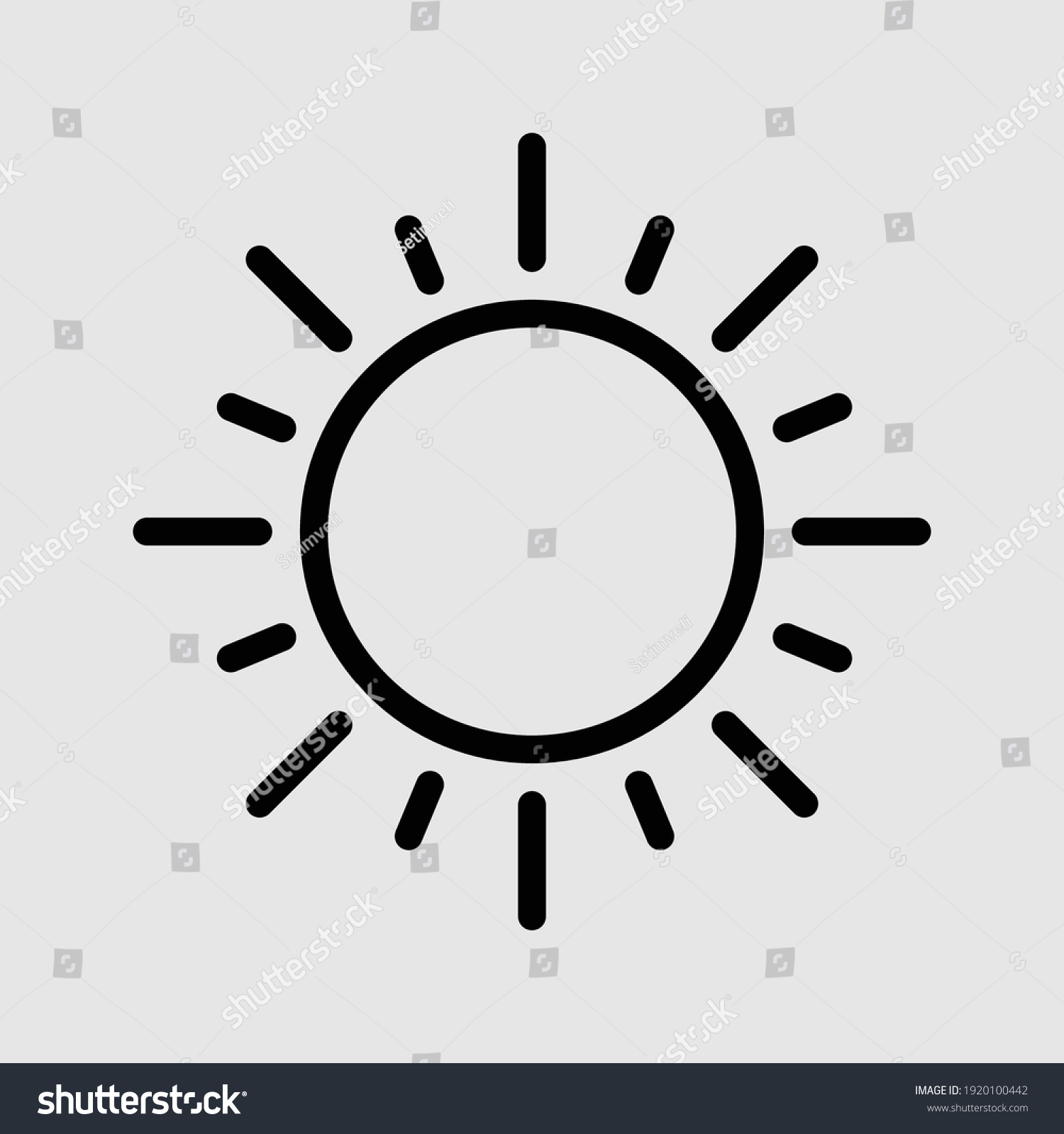 Sun Outline Icon Isolated Vector Illustration Stock Vector (Royalty ...