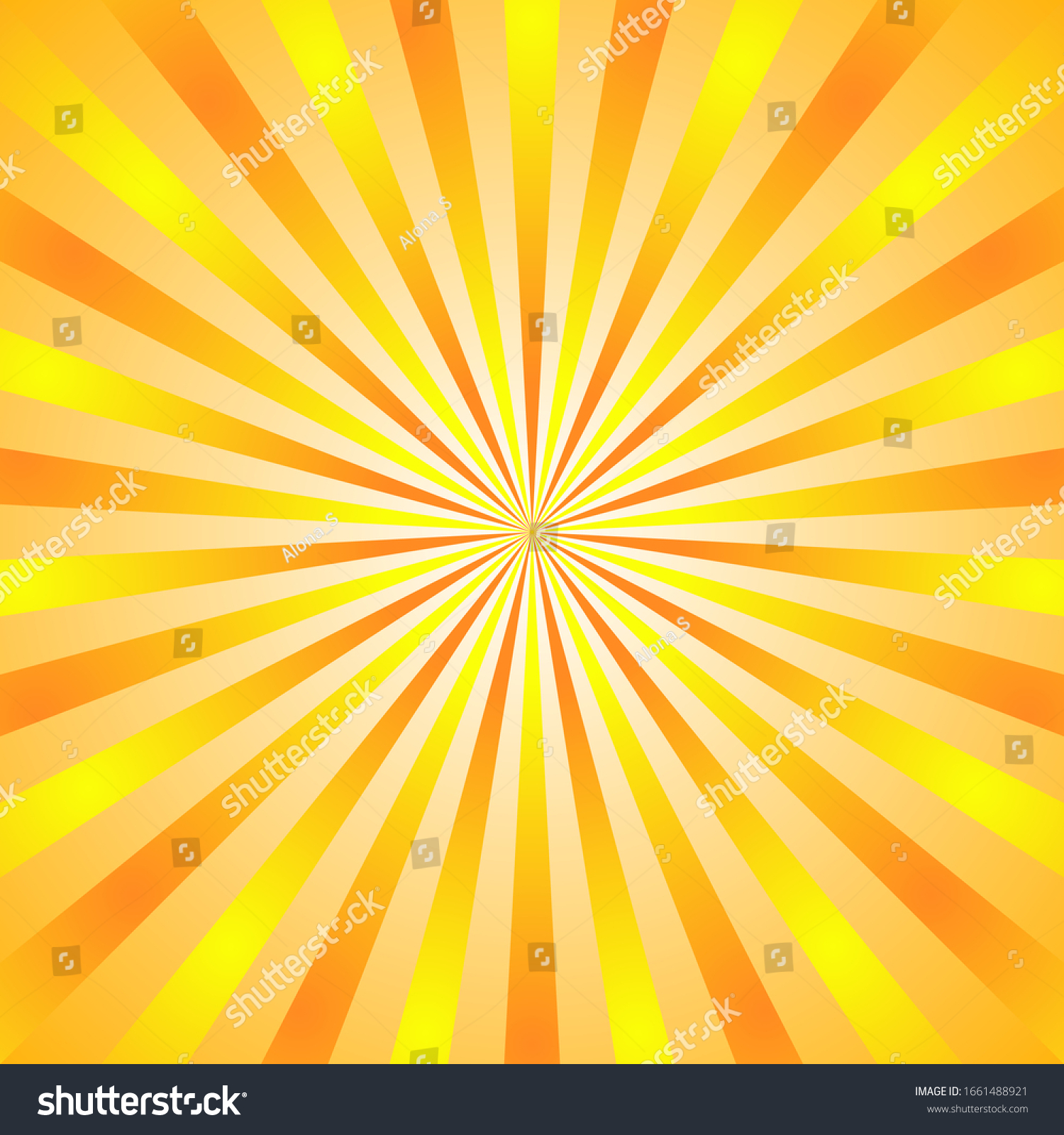 Sun Rays Background Yellow Orange Radiate Stock Vector Royalty Free