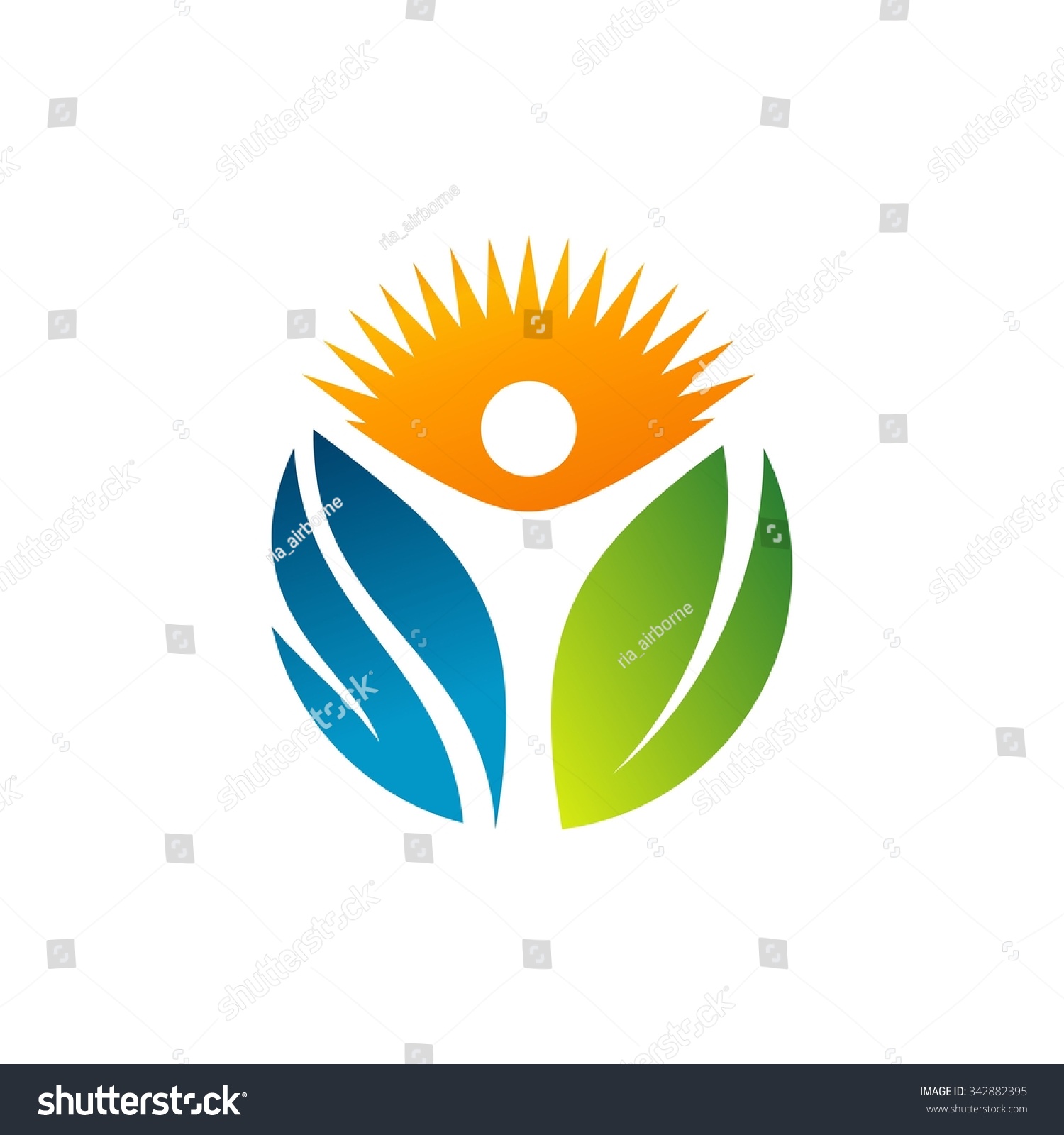 Sun Sea Forest Generic Logo Vector Stock Vector (Royalty Free) 342882395