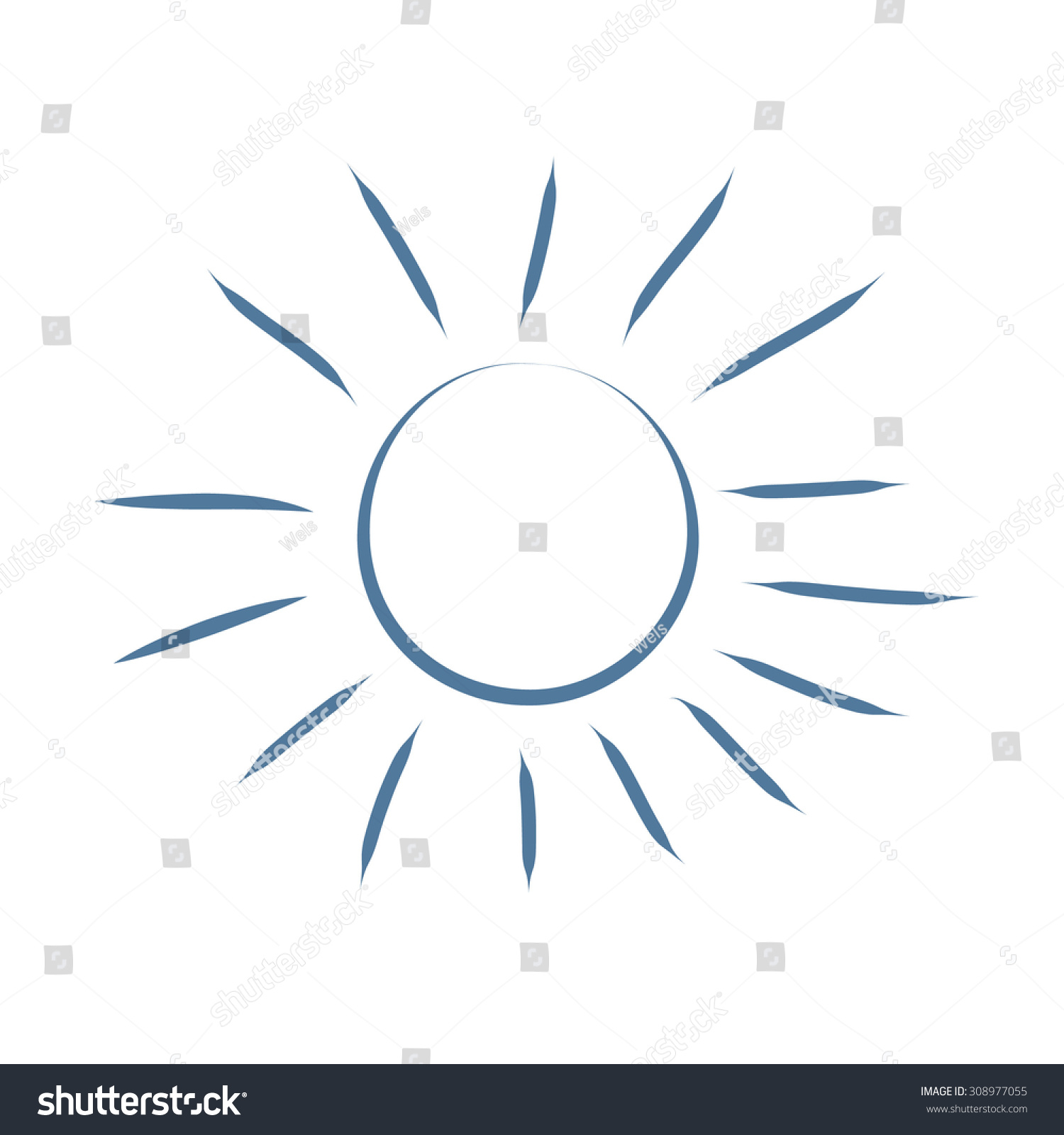 Sun Sketch Icon Stock Vector (Royalty Free) 308977055
