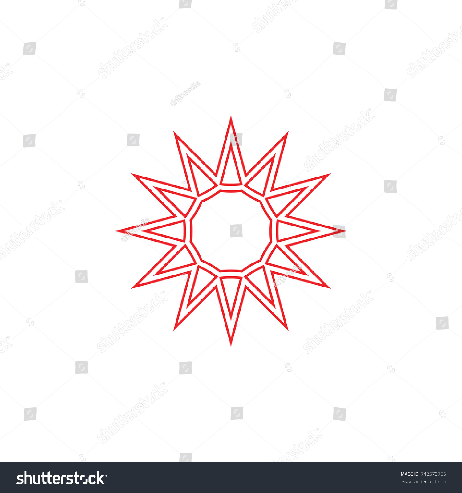 Sun Star Logo Design Vector Stock Vector (Royalty Free) 742573756
