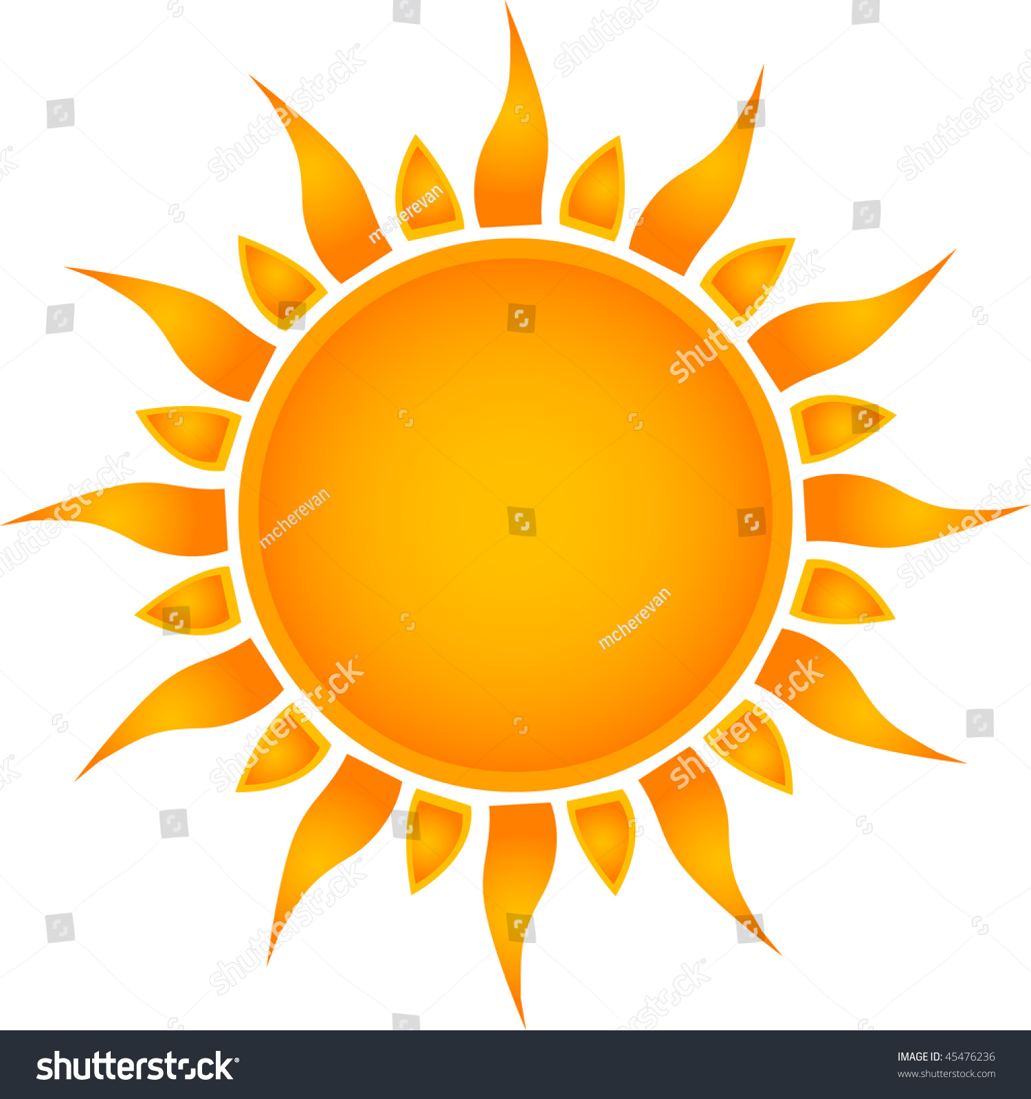 Sun Symbol Vector Illustration Stock Vector 45476236 - Shutterstock