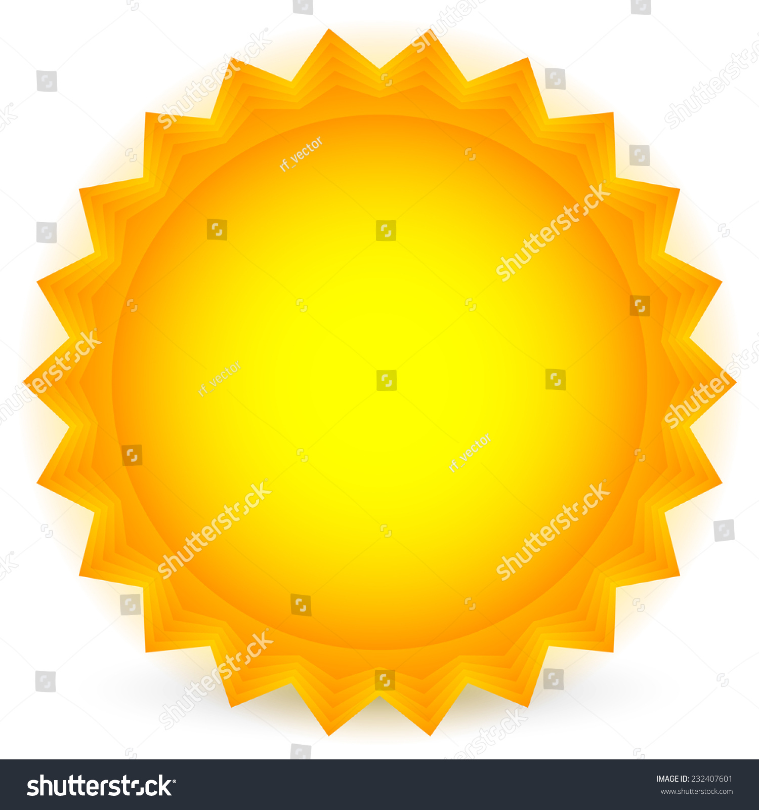 Sun Vector Glowing Sun On White: vector de stock (libre de regalías ...