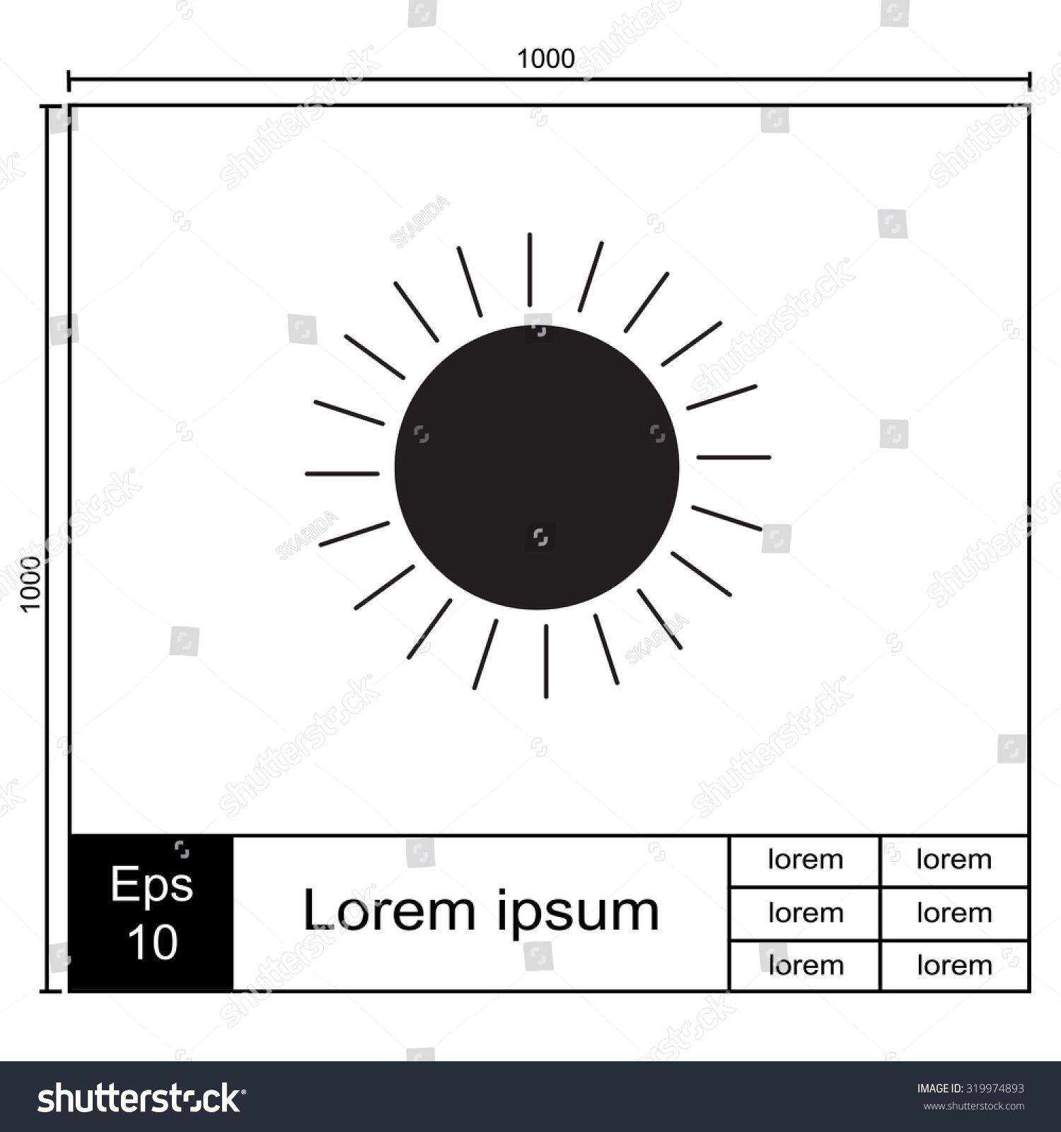 Sun Vector Icon Weather Symbol Stock Vector (Royalty Free) 319974893 ...