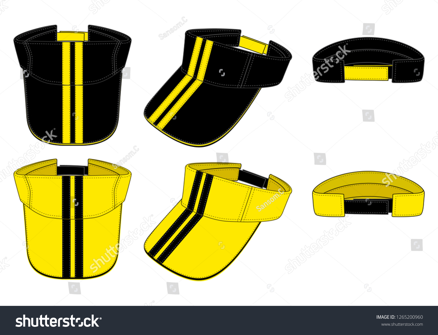 Sun Visor Cap Design Black Yellow Stock Vector (Royalty Free ...