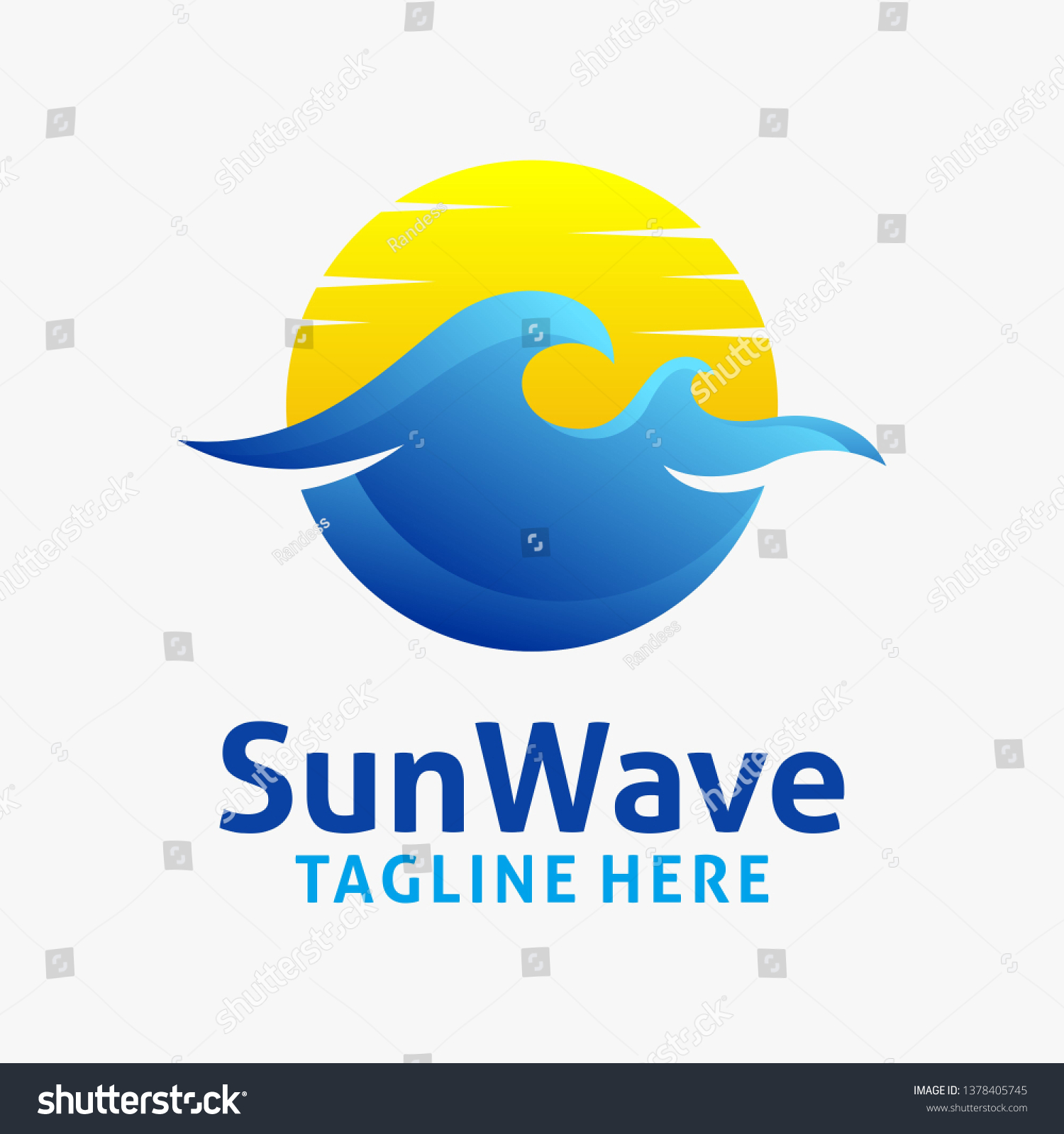 Sun Wave Logo Design Stock Vector (Royalty Free) 1378405745 | Shutterstock