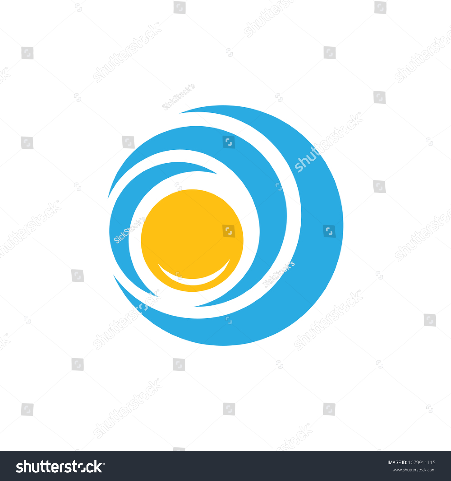 Sun Waves Circle Curves Design Logo Stock Vector (Royalty Free ...