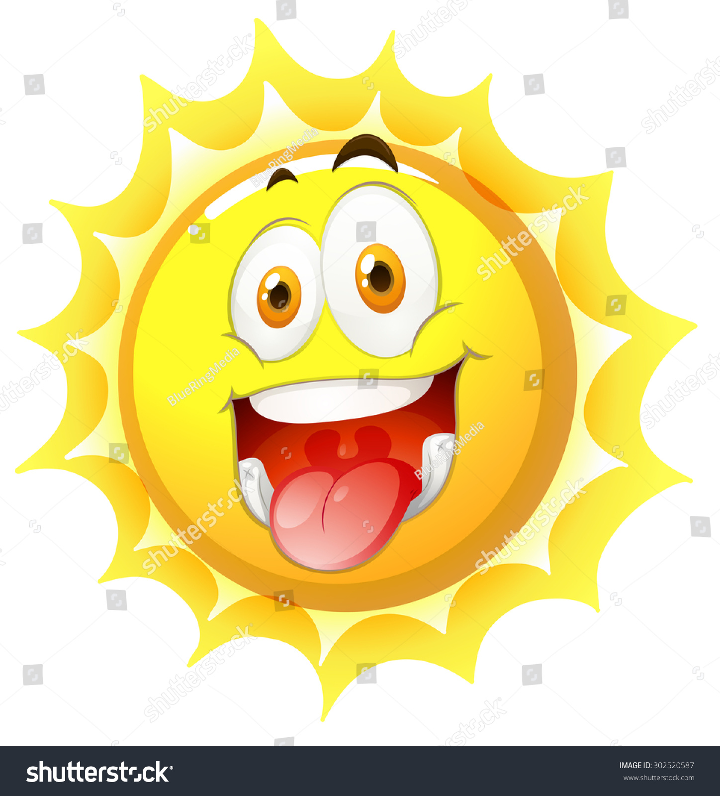 Sun Happy Face Illustration Stock Vector (Royalty Free) 302520587
