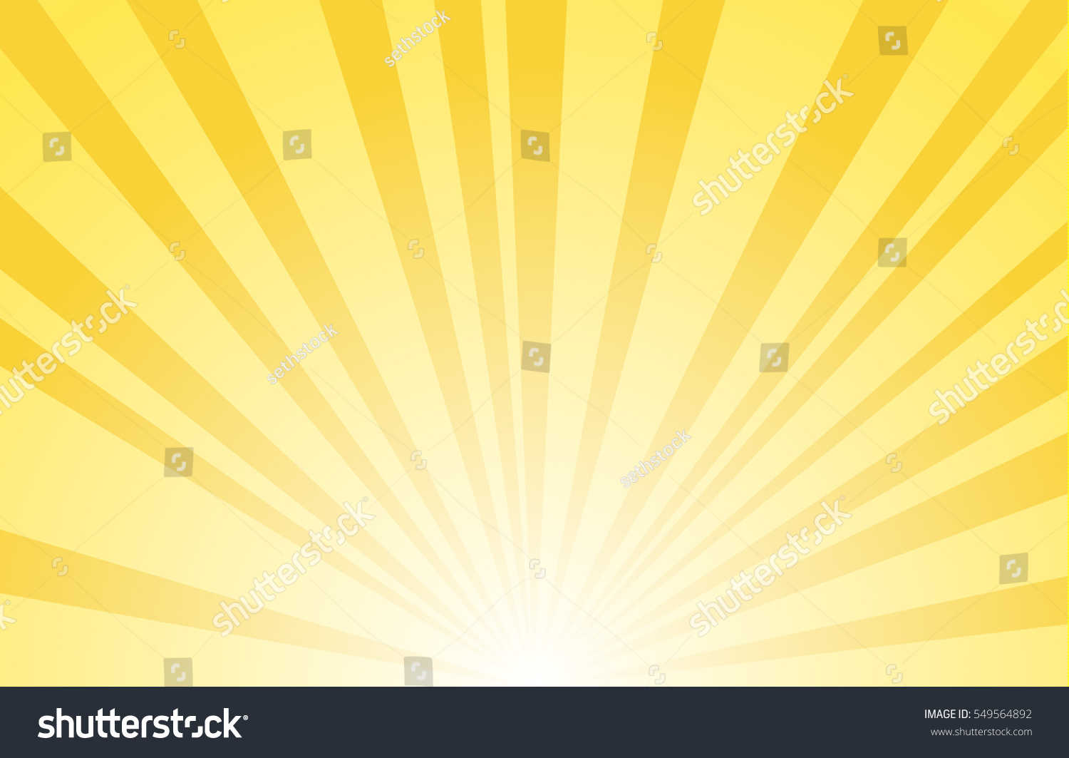 Sunbeams Vector Bright Sunbeams On Yellow Stock Vector (Royalty Free ...