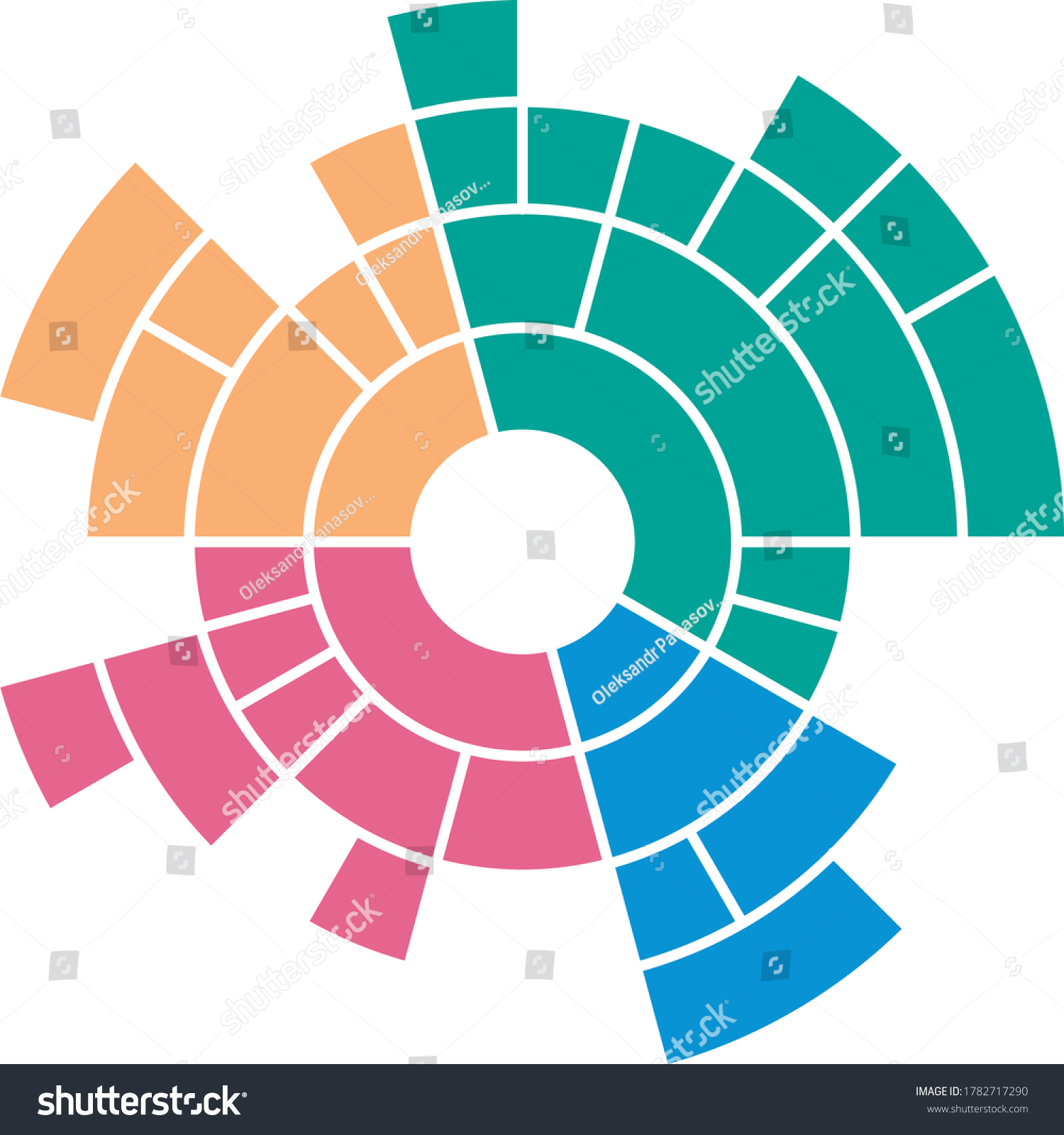 Sunburst Chart Control Vector Outline Illustration: vetor stock (livre ...