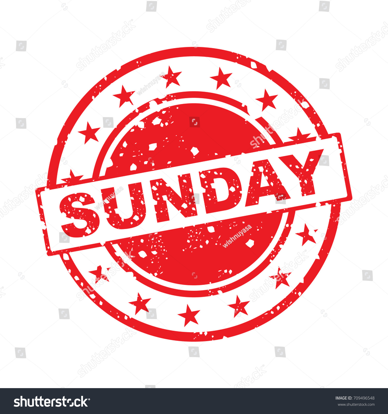 Sunday Vector Stamp Icon Stock Vector (Royalty Free) 709496548