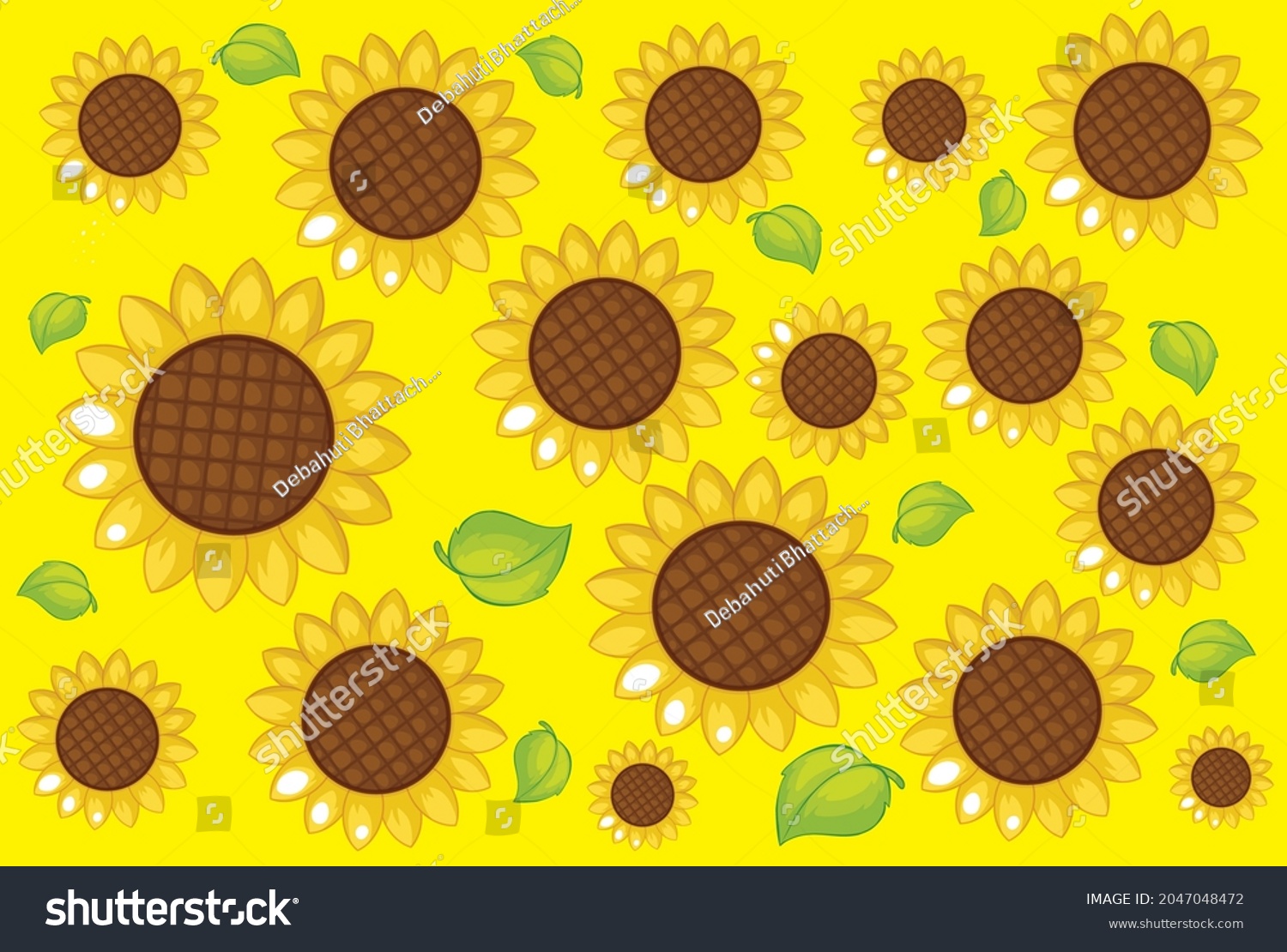 Sunflower Leaf Pattern Vector Illustration Isolated Stock Vector ...