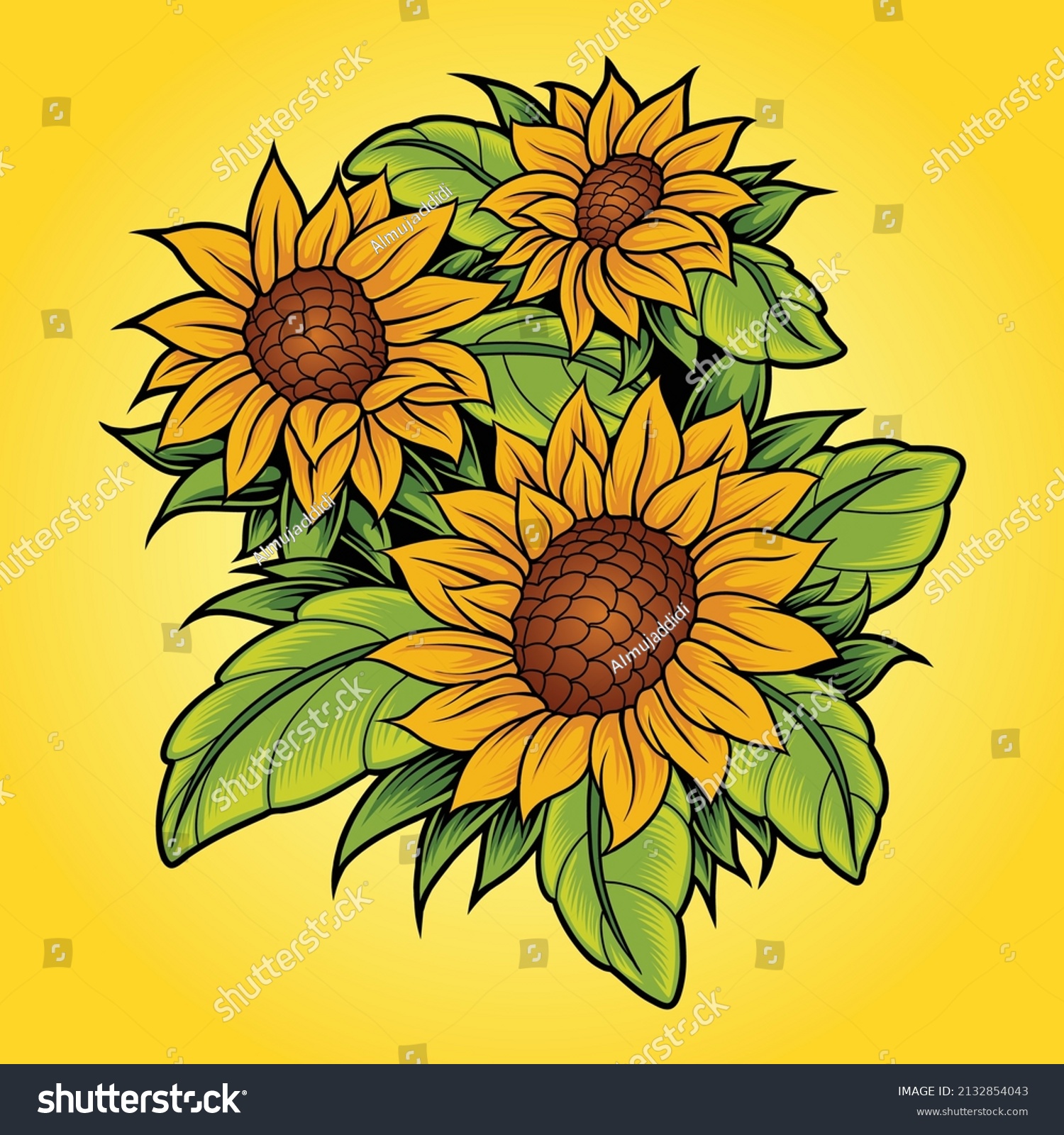 Sunflower Leaf Vector Illustration Stock Vector (Royalty Free ...