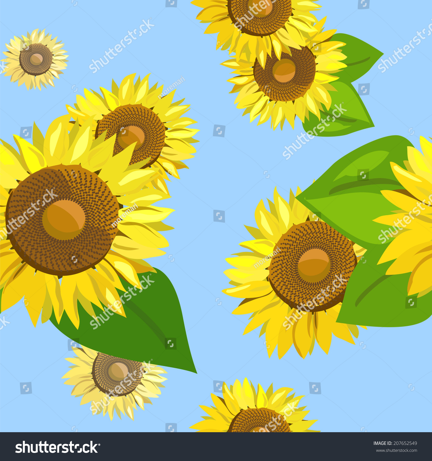 Sunflower Background Seamless Vector Illustration Stock Vector (Royalty ...