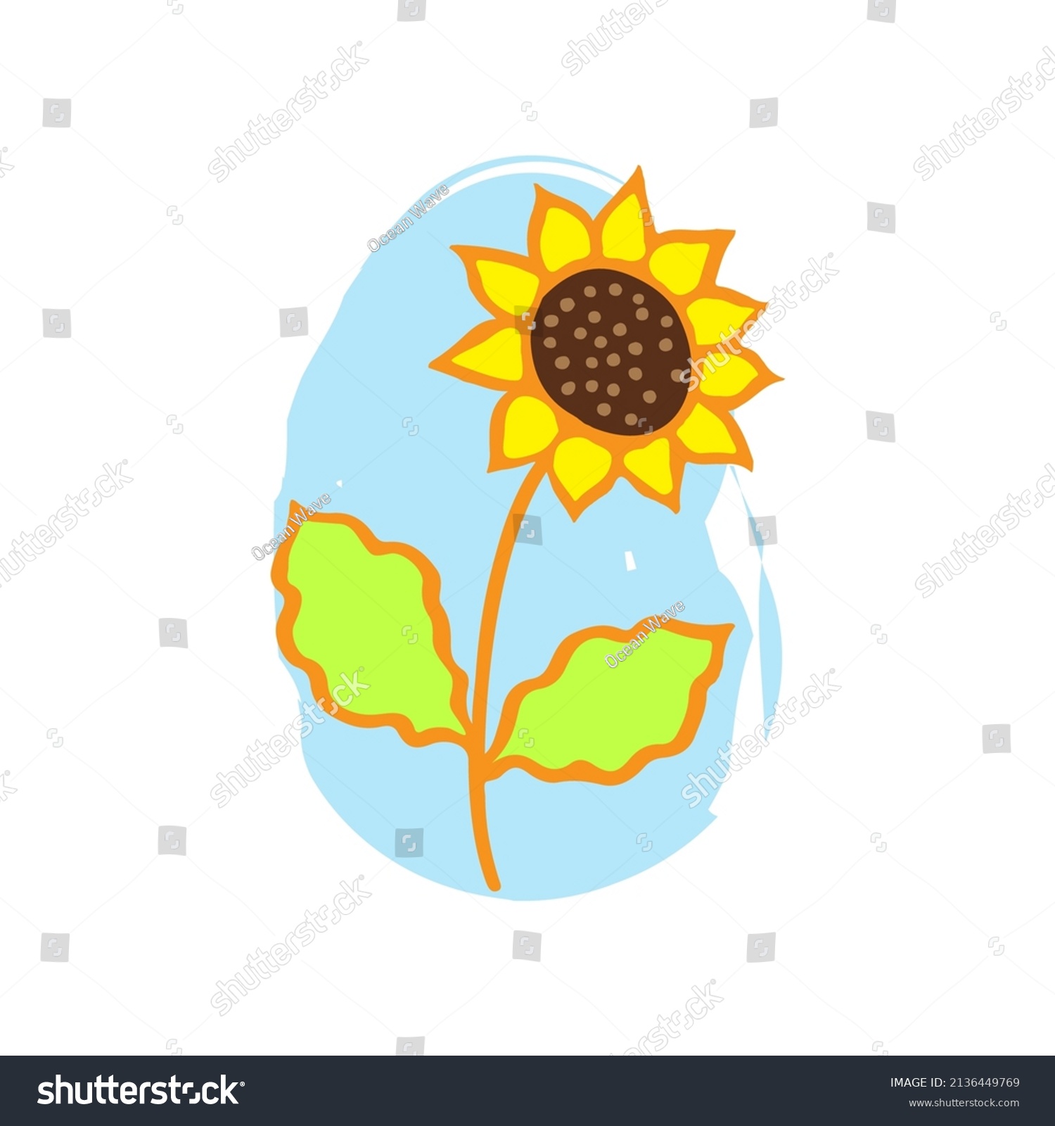 Sunflower Cute Vector Isolated Illustration Stock Vector (Royalty Free ...
