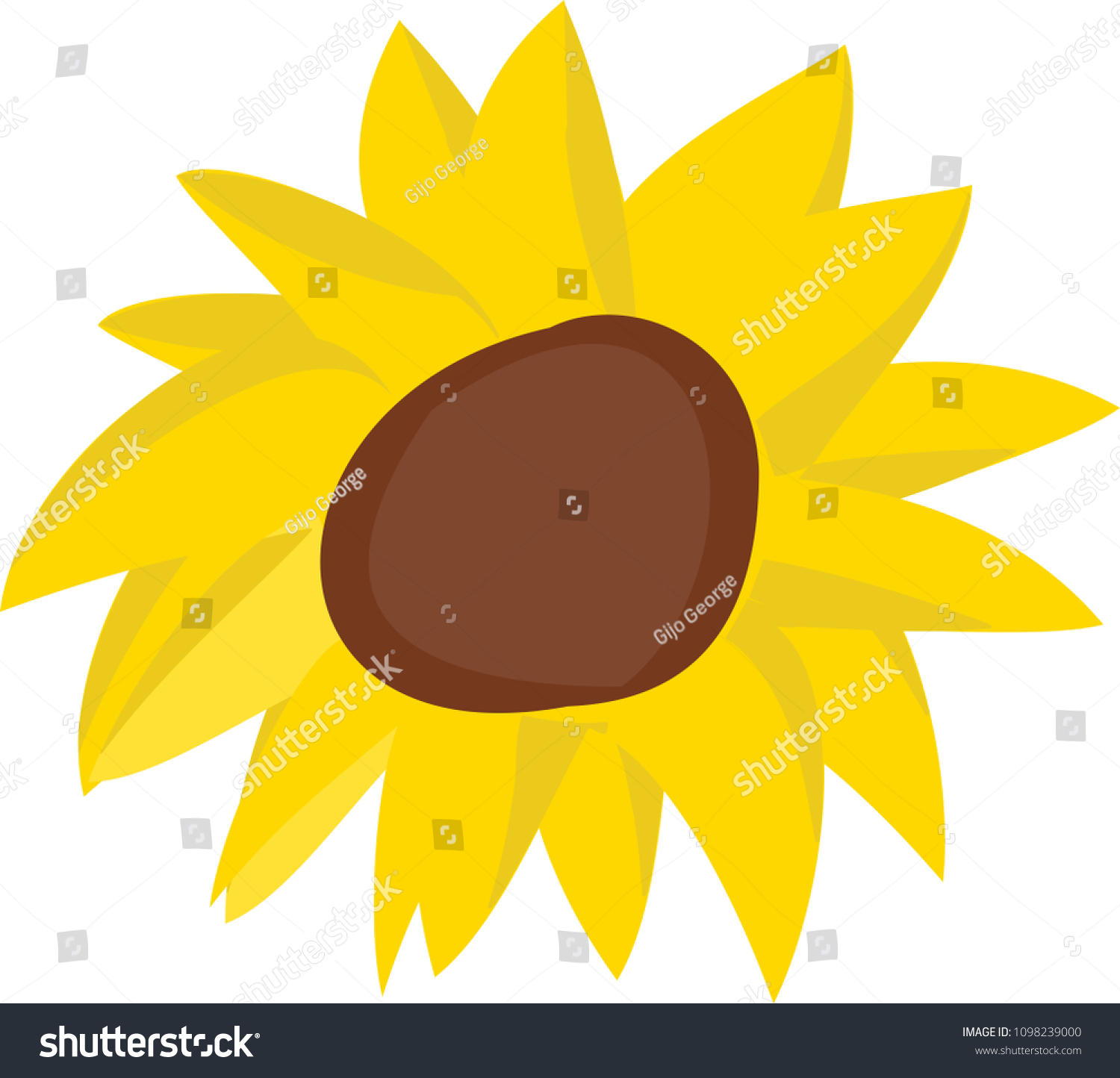 Sunflower Isolated Vector Illustration Stock Vector (Royalty Free ...