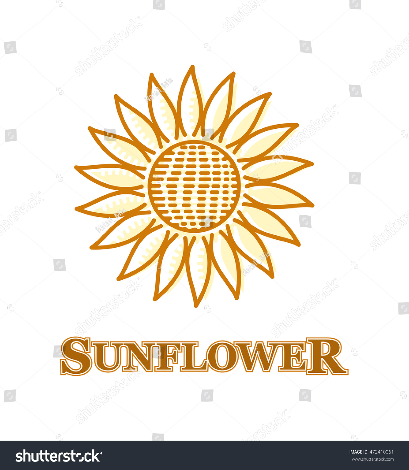 Sunflower Logo Icon Emblem Vector Stock Vector (Royalty Free) 472410061