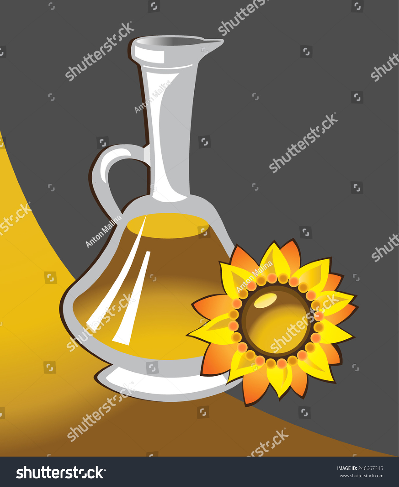 Sunflower Oil Stock Vector (Royalty Free) 246667345 | Shutterstock