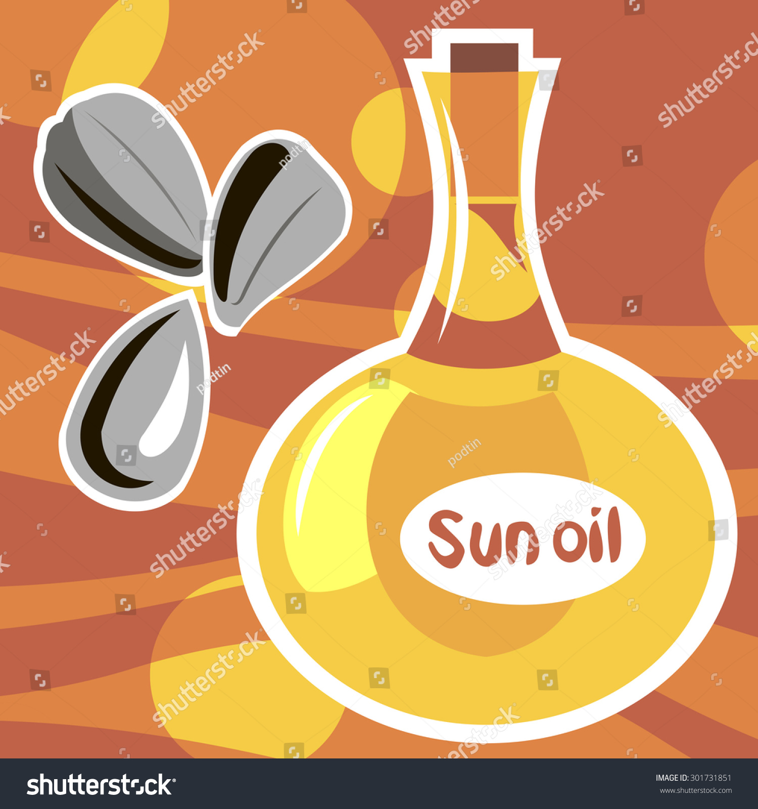Sunflower Oil Stock Vector (Royalty Free) 301731851 | Shutterstock