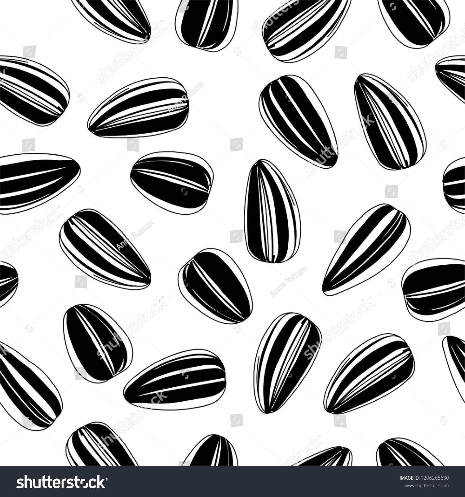 Sunflowers Seeds Pattern Stock Vector (Royalty Free) 1206265630 ...