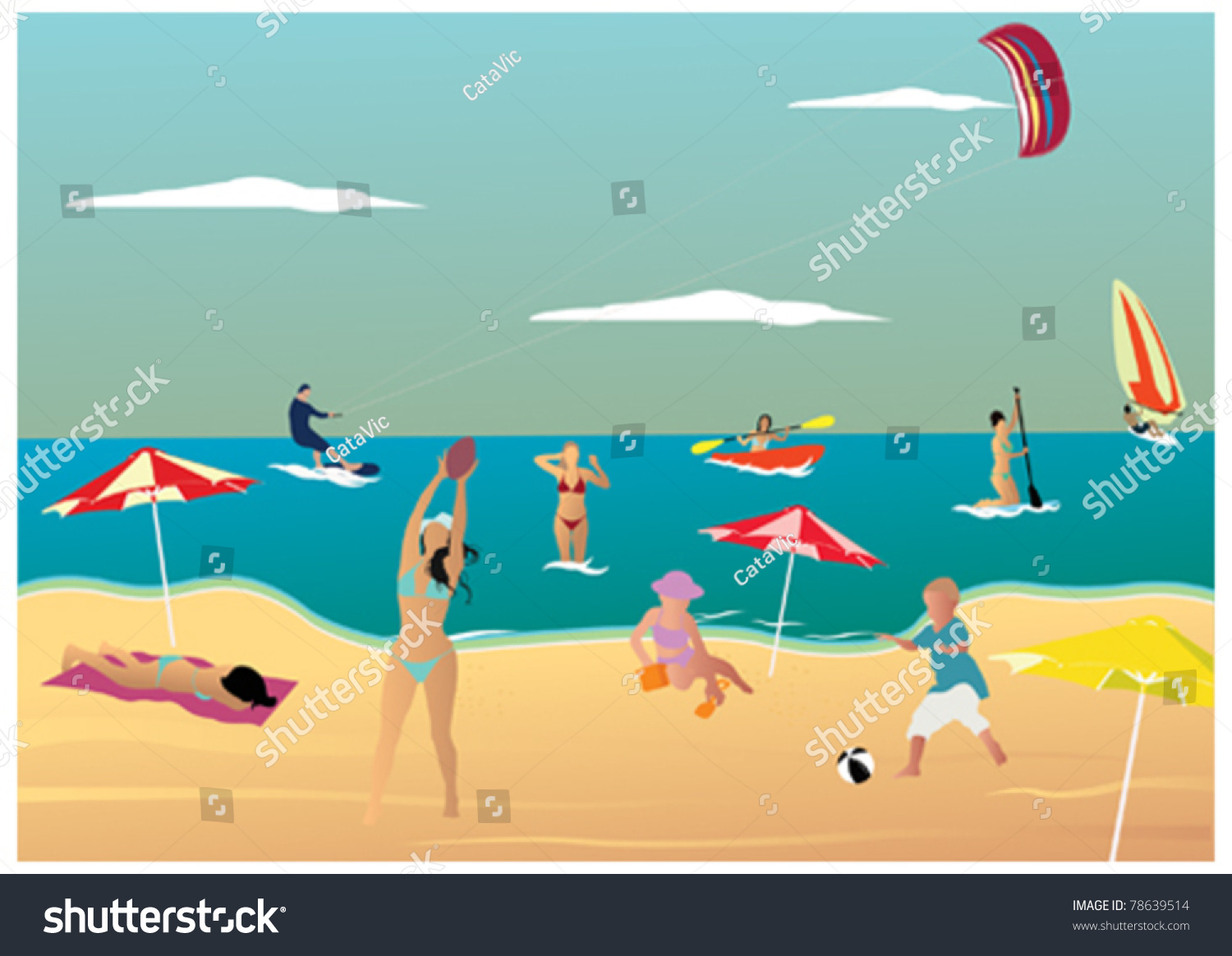 Sunny Beach Day: เวกเตอร์สต็อก (ปลอดค่าลิขสิทธิ์) 78639514 | Shutterstock