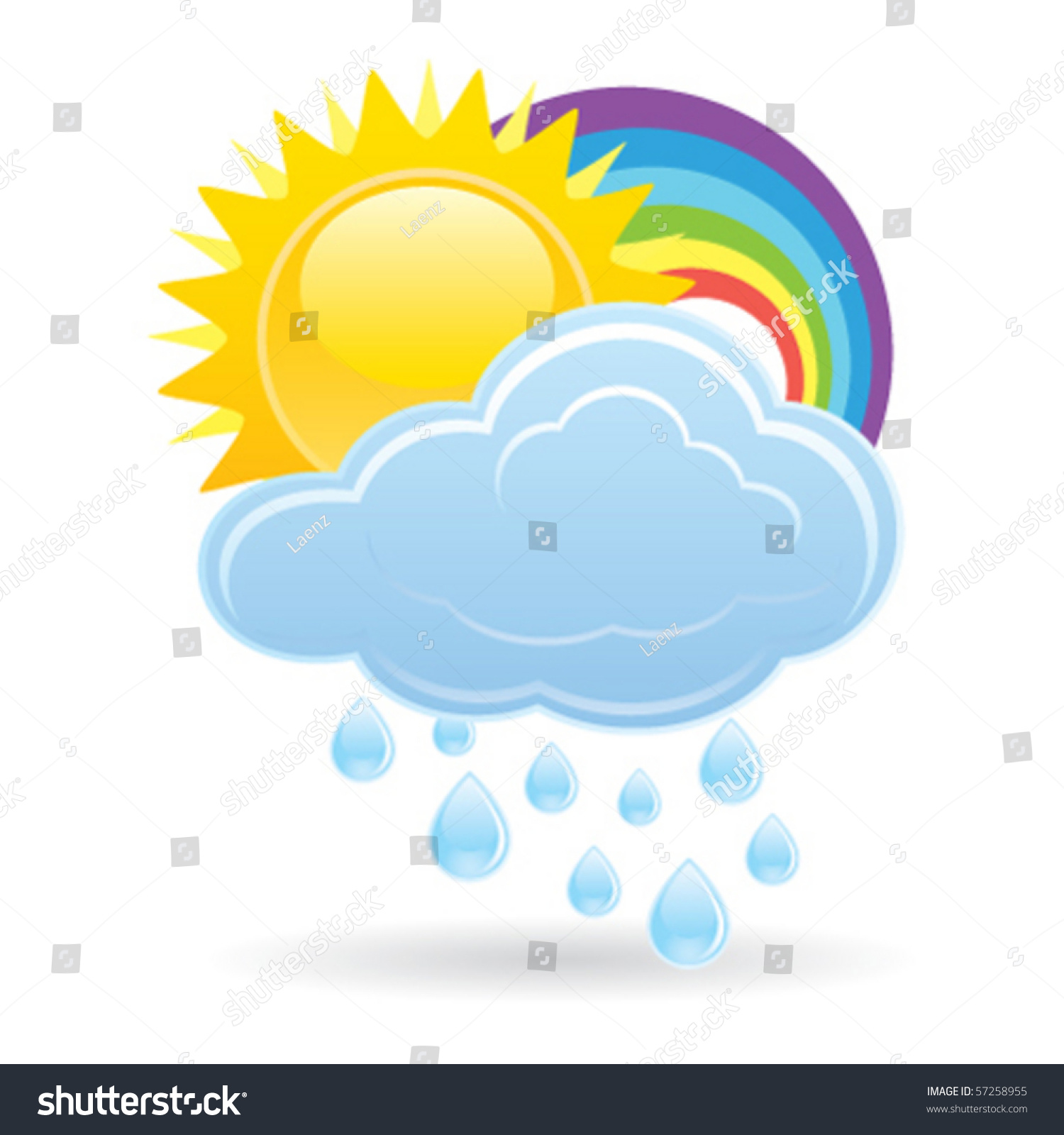 Sunny Rainbow Stock Vector (Royalty Free) 57258955 | Shutterstock