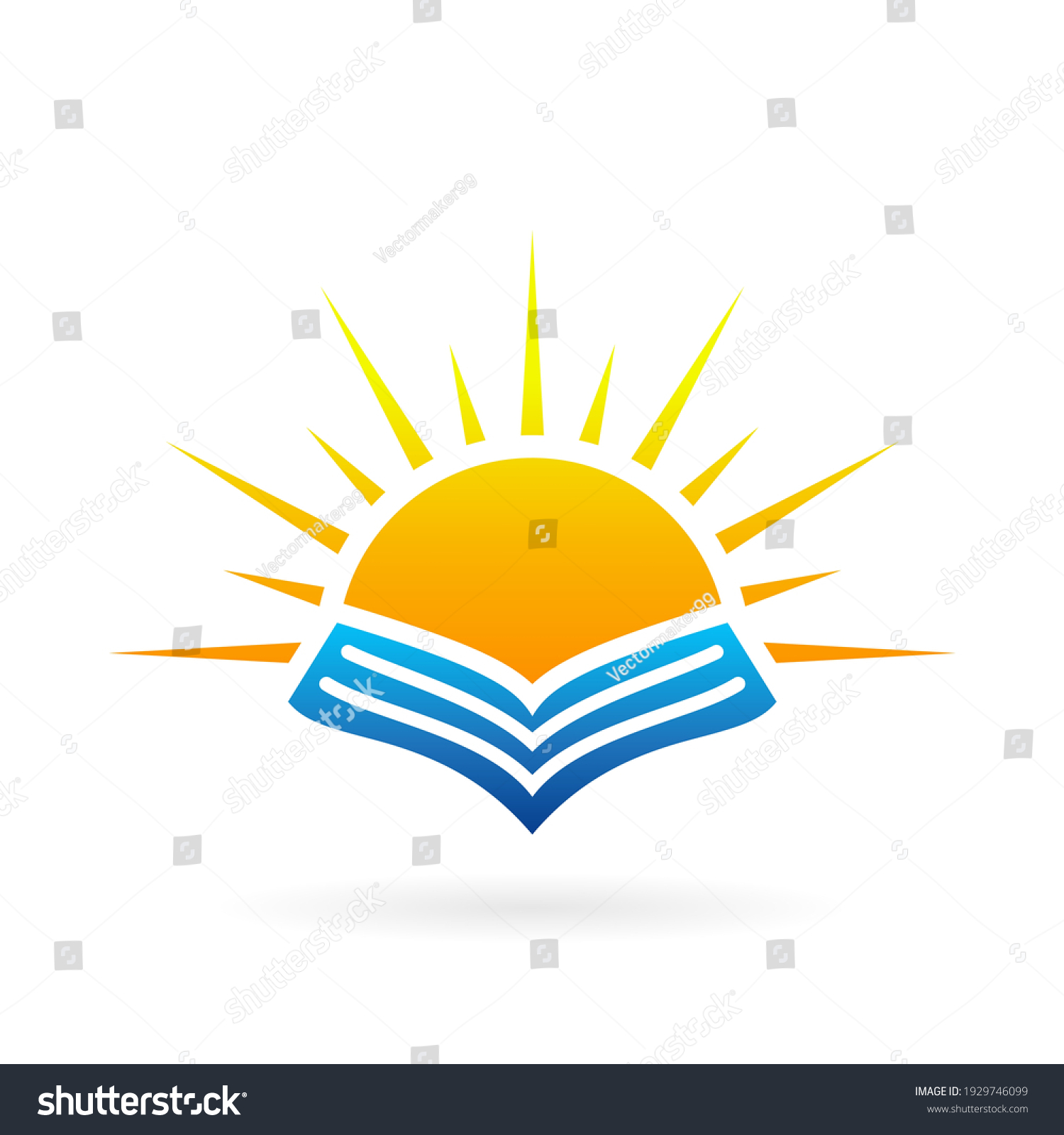 Sunrise Book Logo Vector Icon Stock Vector (Royalty Free) 1929746099 ...