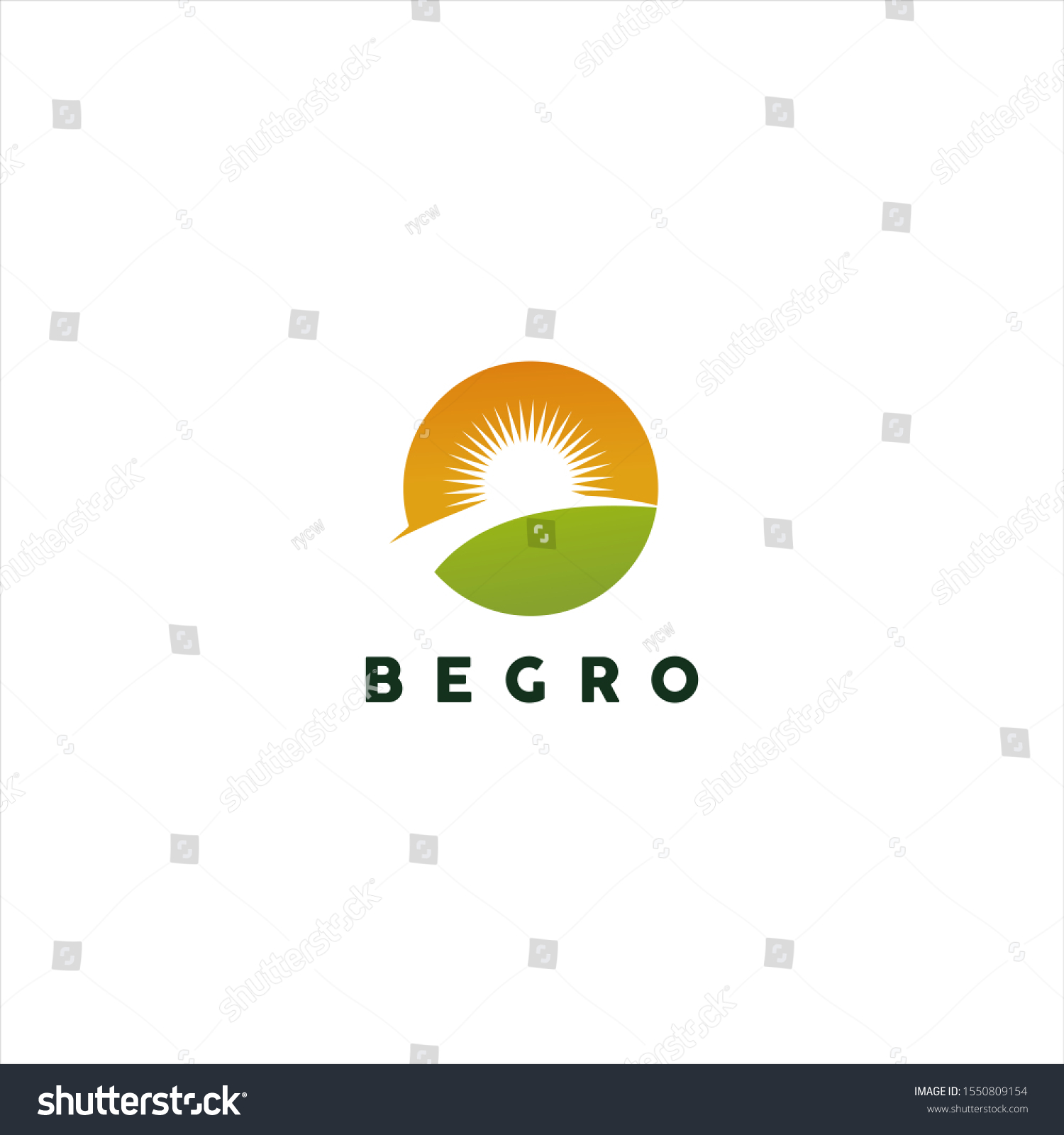 Sunrise Circle Logo Design Idea Stock Vector (Royalty Free) 1550809154