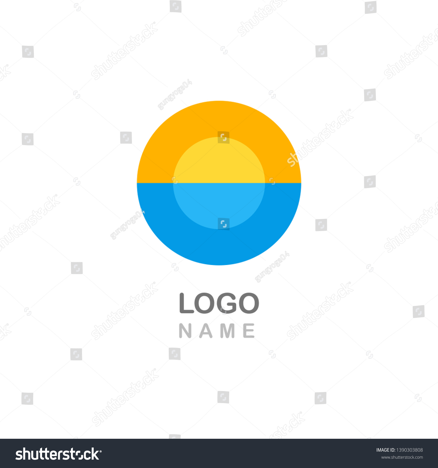 Sunrise Logo Vector Simple Flat Color: vector de stock (libre de ...