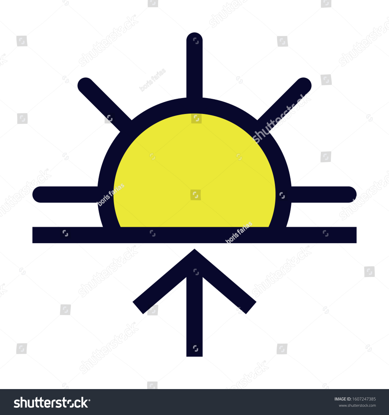 Sunrise Simple Vector Color Icon Stock Vector (Royalty Free) 1607247385 ...