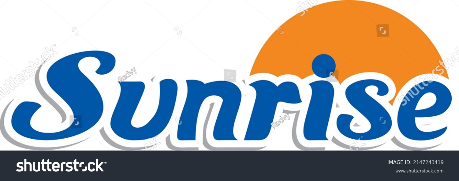 Sunrise Wordmark Simple Logo Template Stock Vector (Royalty Free ...