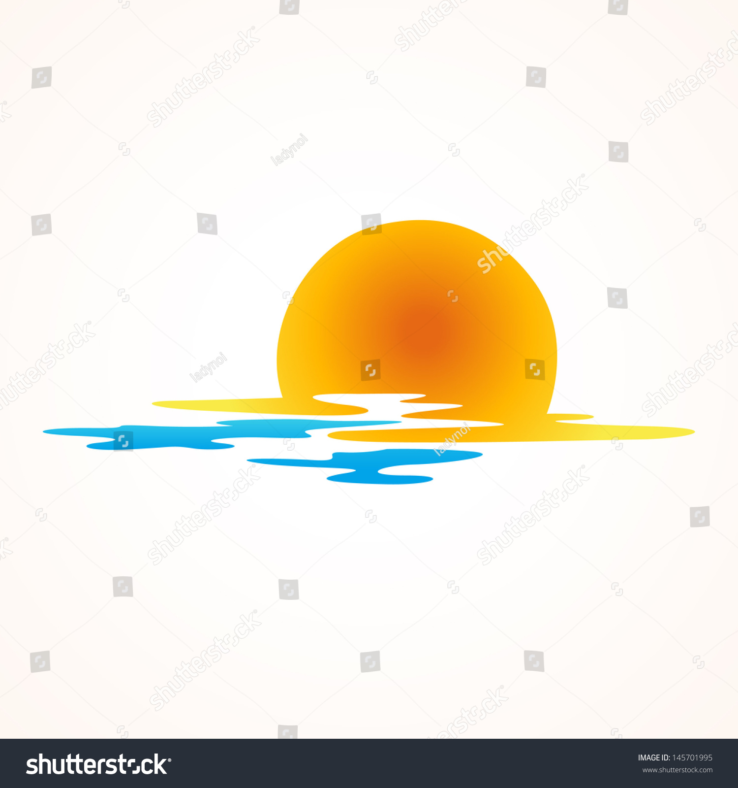 Sunset Sea Waves Icon 库存矢量图（免版税）145701995 | Shutterstock