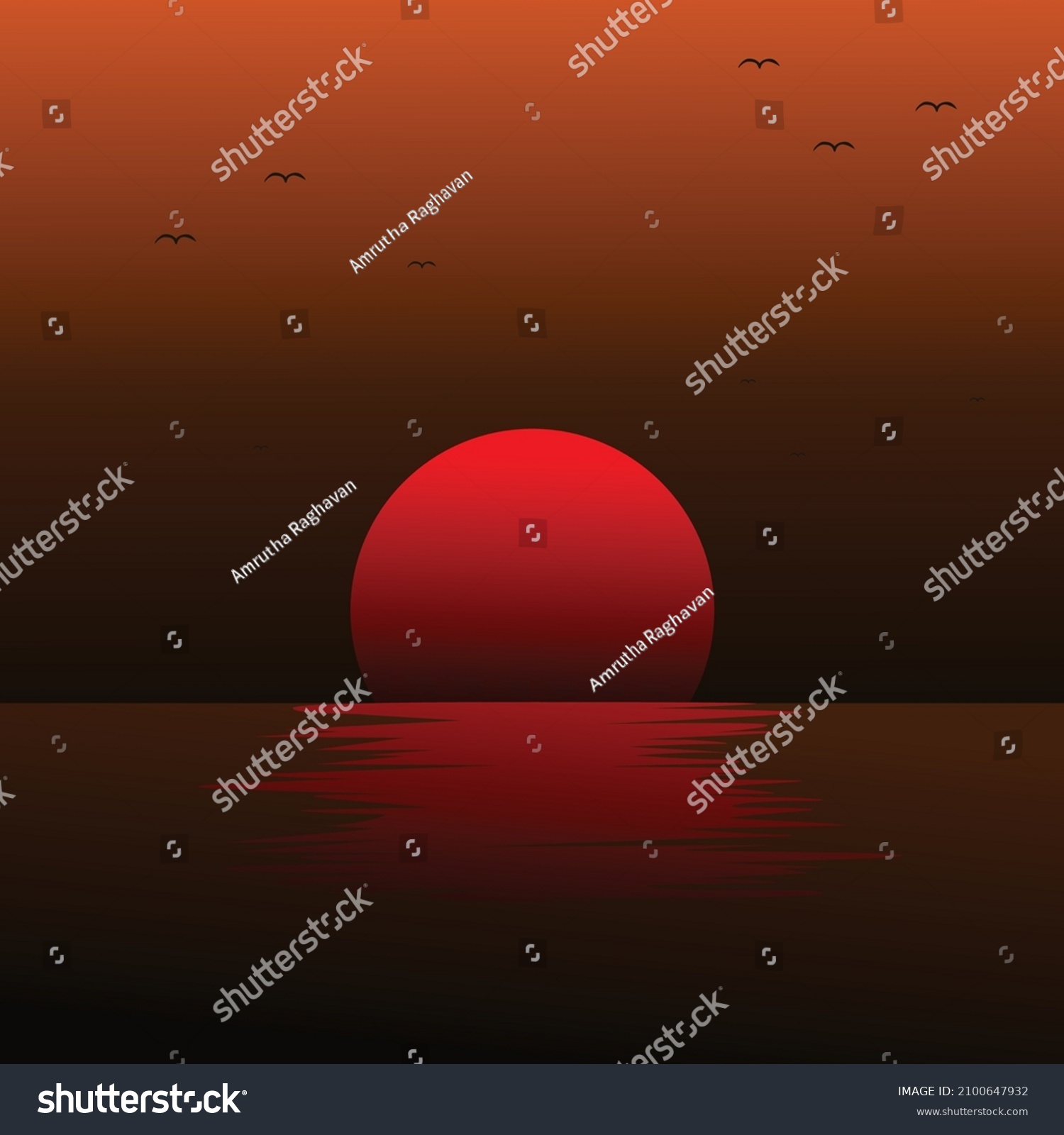 Sunset Background Vector Sunset Vector Stock Vector Royalty Free