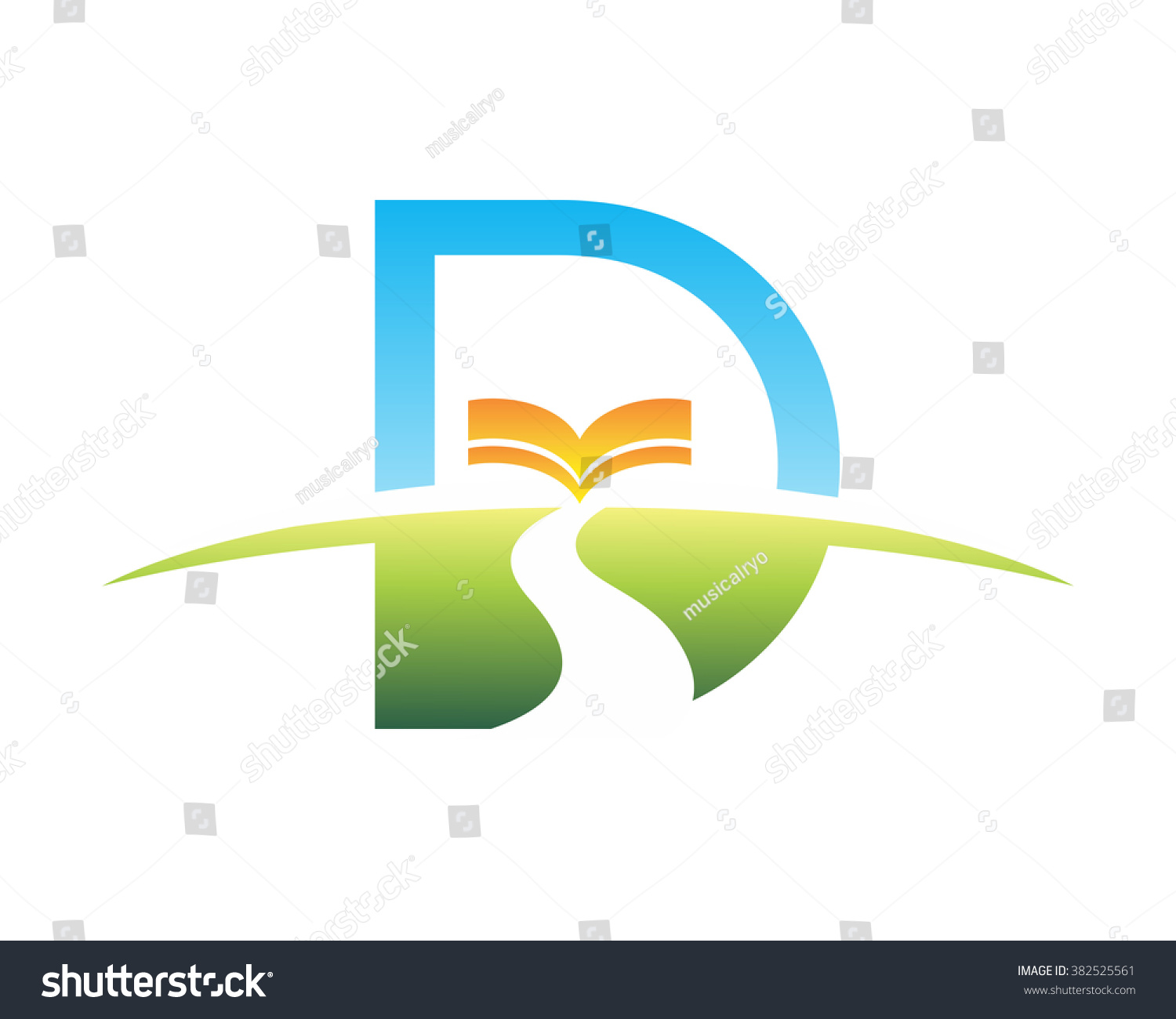 Sunset Book Initial Alphabet Image Logo Stock Vector (Royalty Free ...