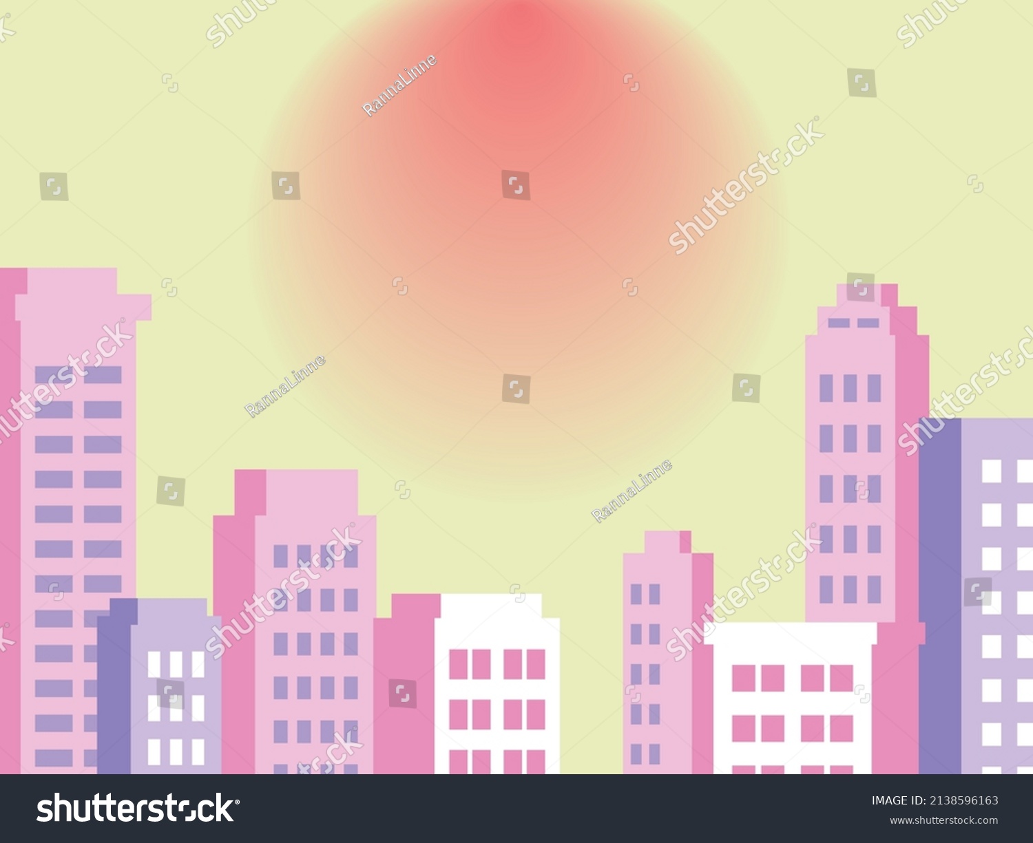 Sunset Building City Vector Illustration Stock Vector (Royalty Free ...