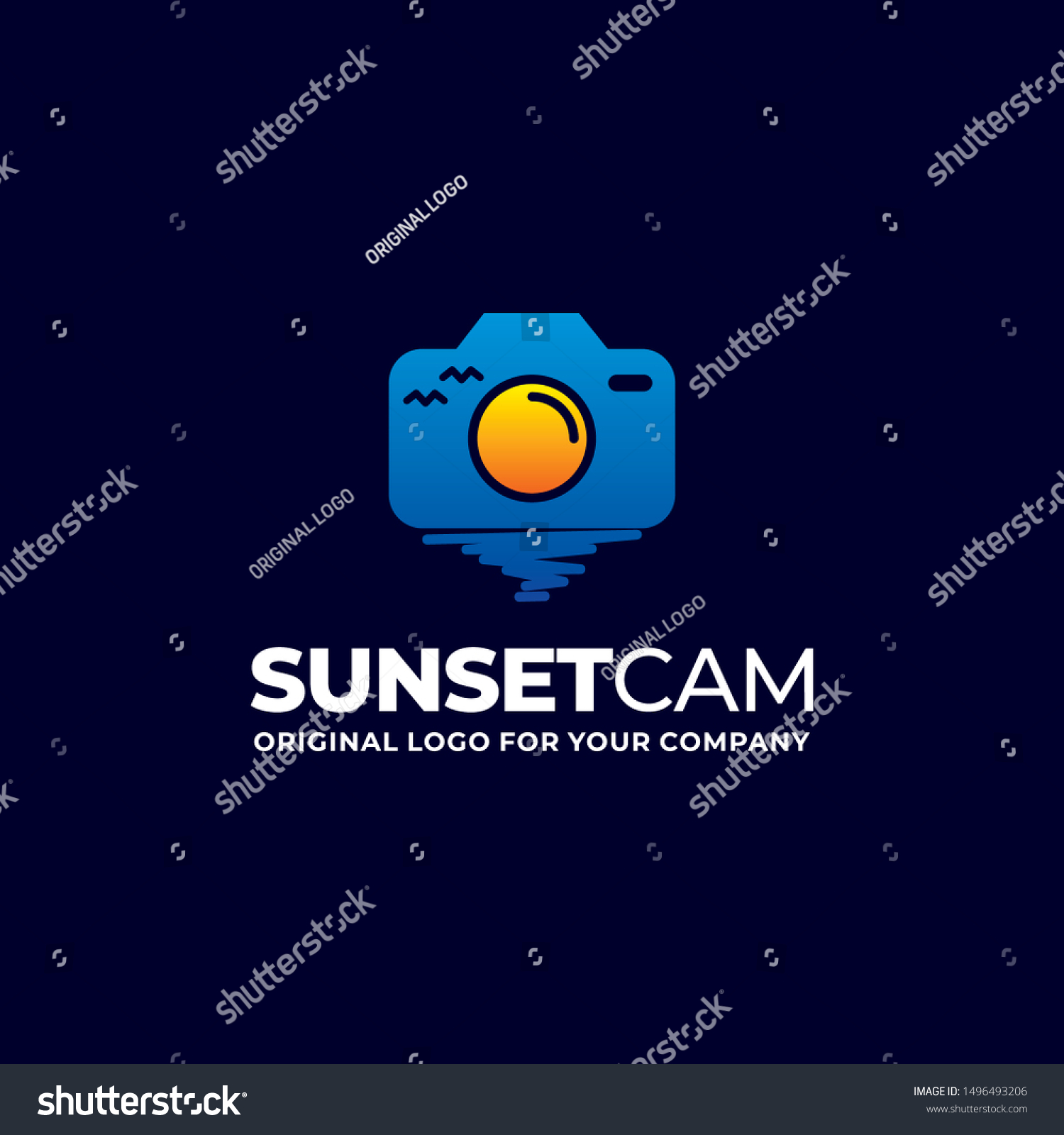 Sunset Camera Photography Logo Design Template Stock Vector (Royalty ...