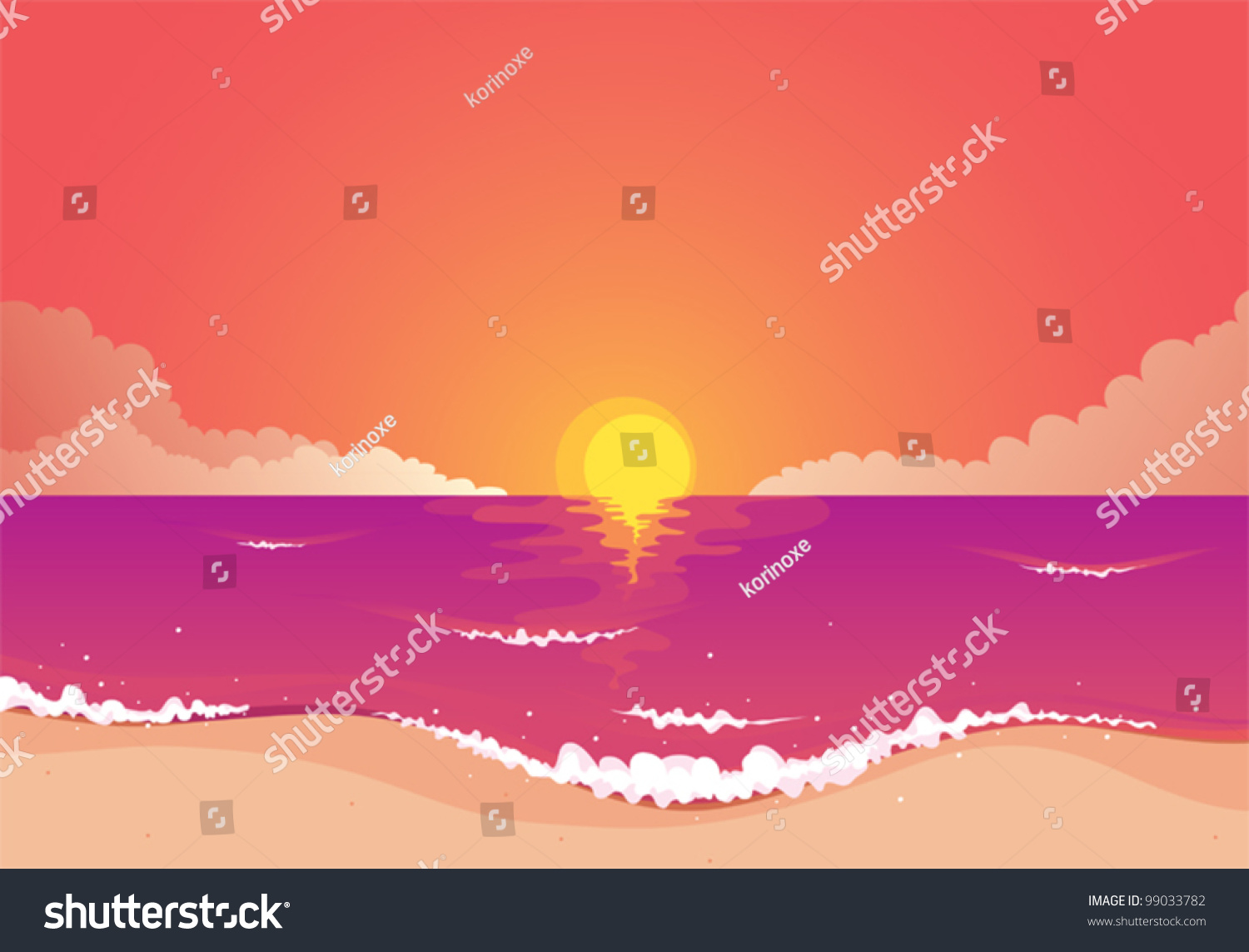 Sunset File Clipping Mask Stock Vector (Royalty Free) 99033782 ...
