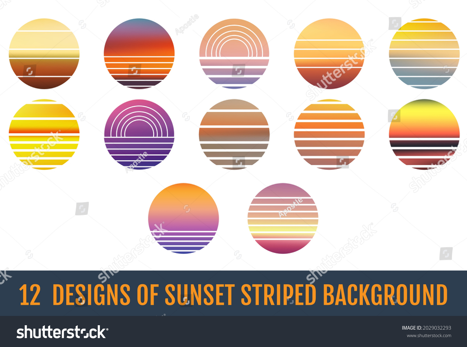 Sunset Striped Backgrounds Sunset Striped Backdrops Stock Vector ...