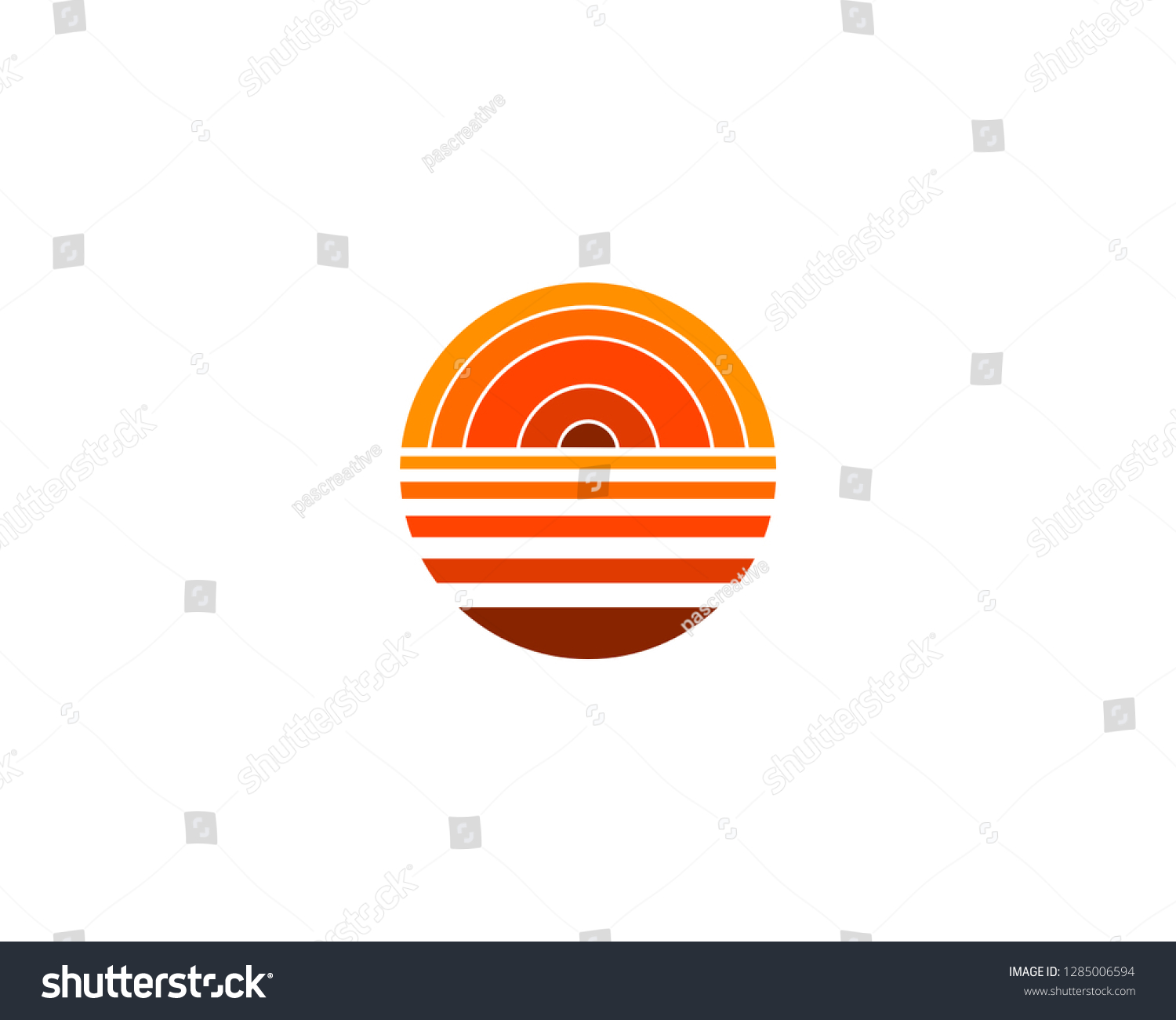 Sunset Vector Logo Icon Design Template Stock Vector (Royalty Free ...