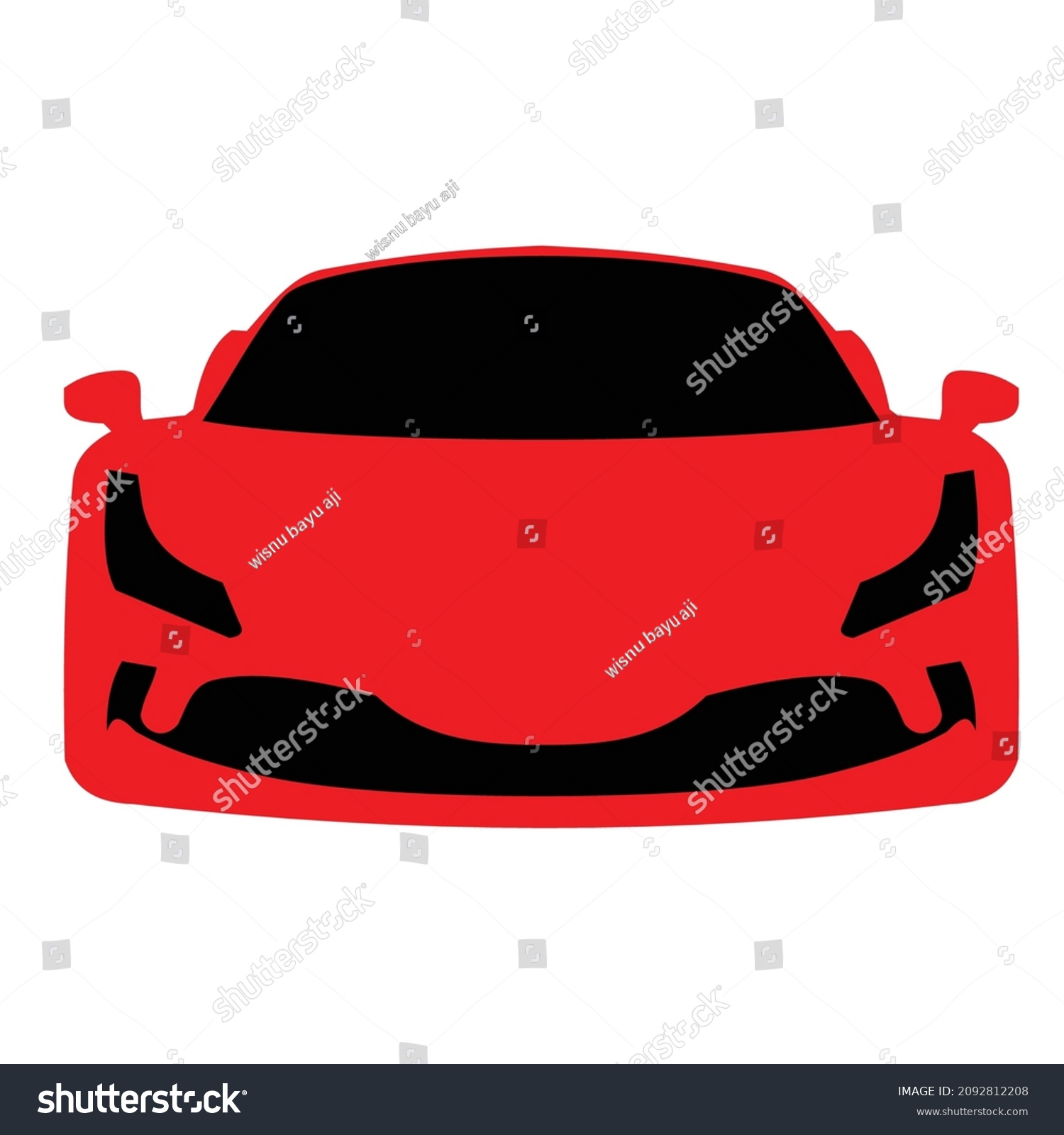 Super Car Front View Vector Design Stock Vector (Royalty Free ...