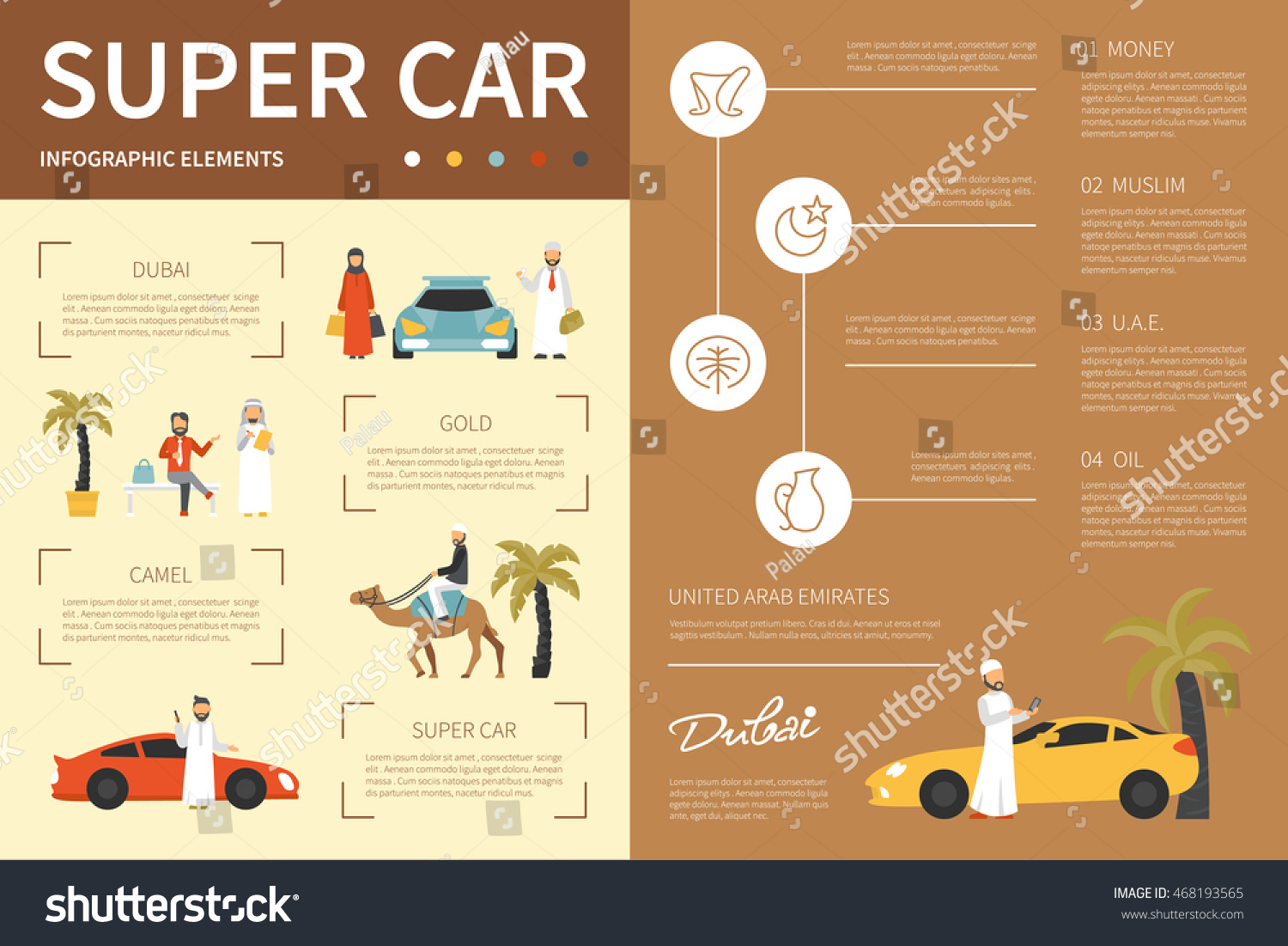 Super Car Infographic Flat Vector Illustration Stock Vector (Royalty ...